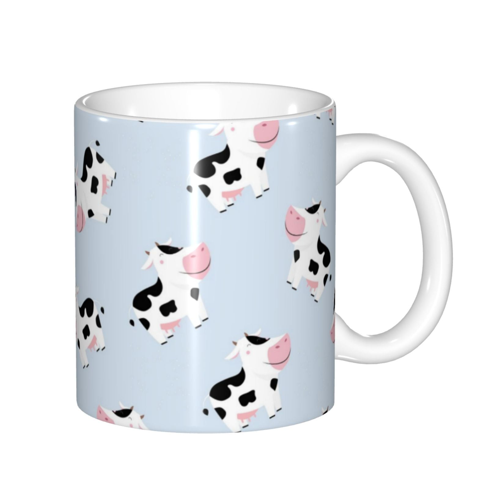 Zeuib Cute Farm Cow Ceramic Coffee Mug with Large Handle，Modern ...