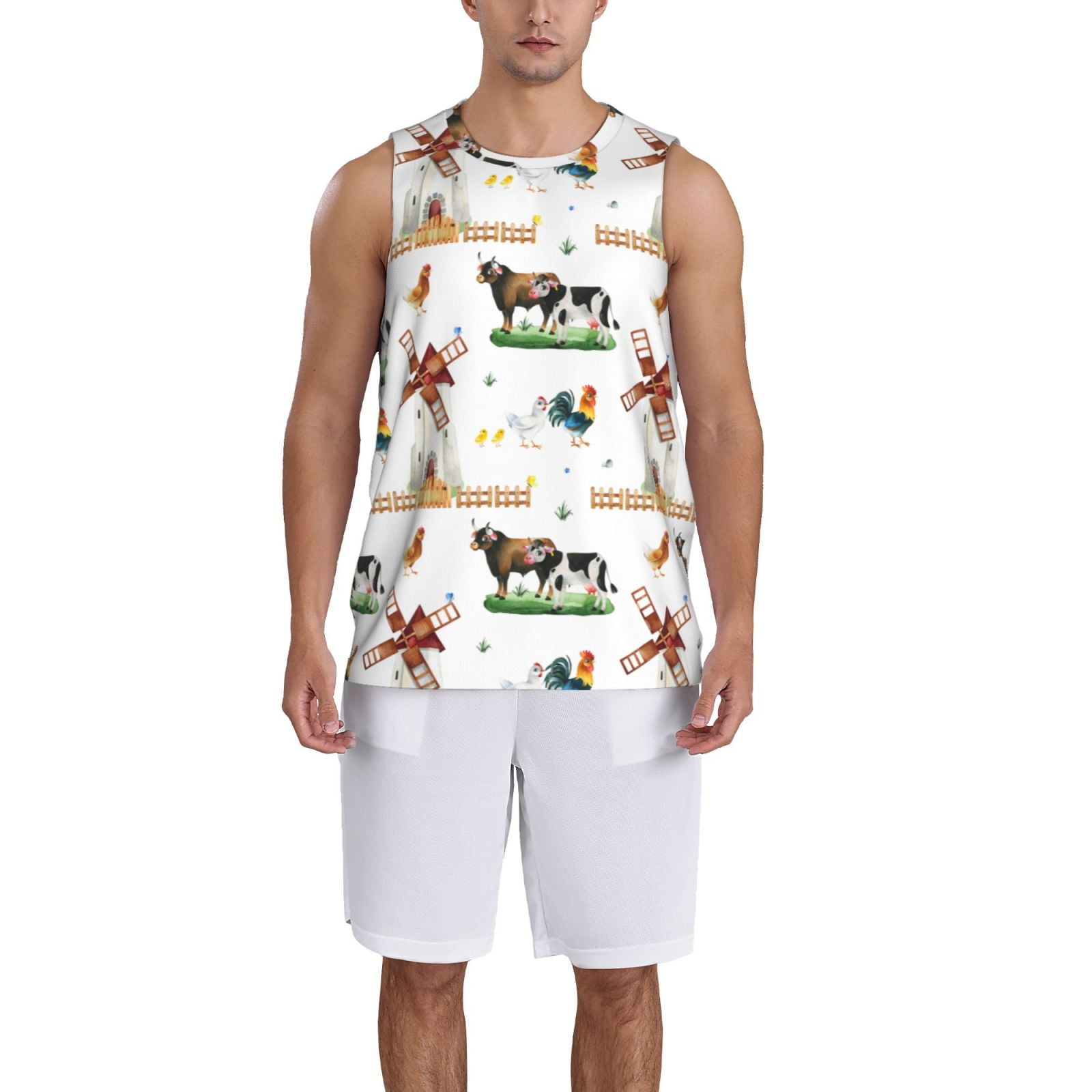 Zeuib Cute Farm Jersey Shirt for Men,Mesh Athletic Practice Sports ...