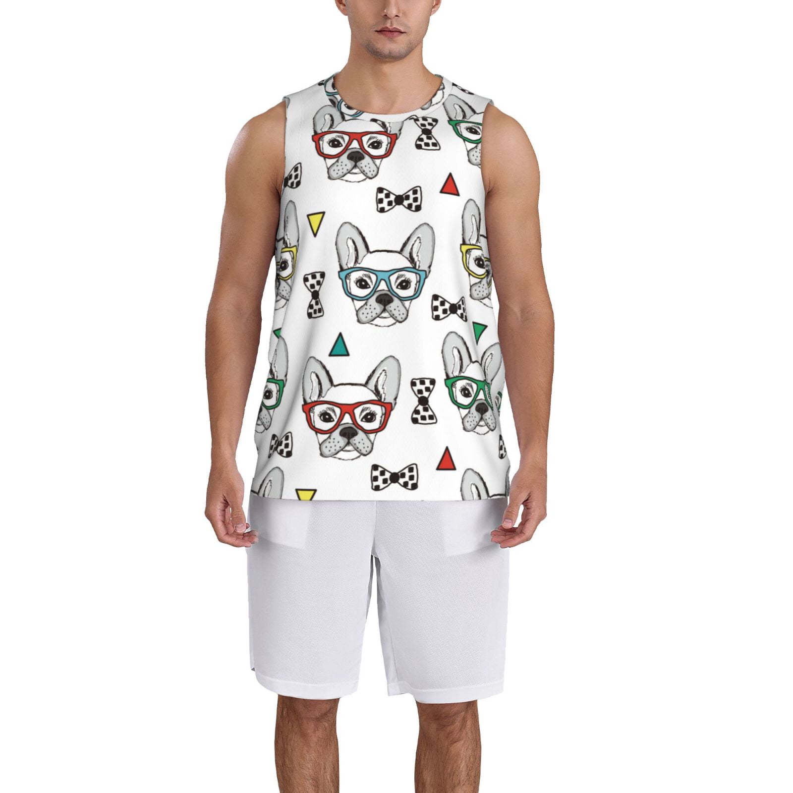 Zeuib Cute French Bulldog Jersey Shirt for Men,Mesh Athletic Practice ...