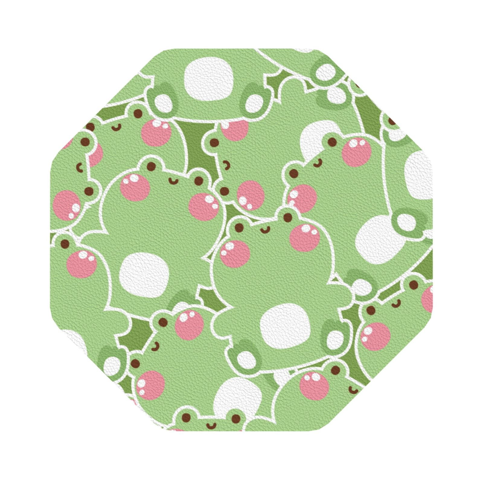 Zeuib Cute Frog2 Print Set of 6 Coasters for Drinks, Glass & Cups Stain Protection, Table ...