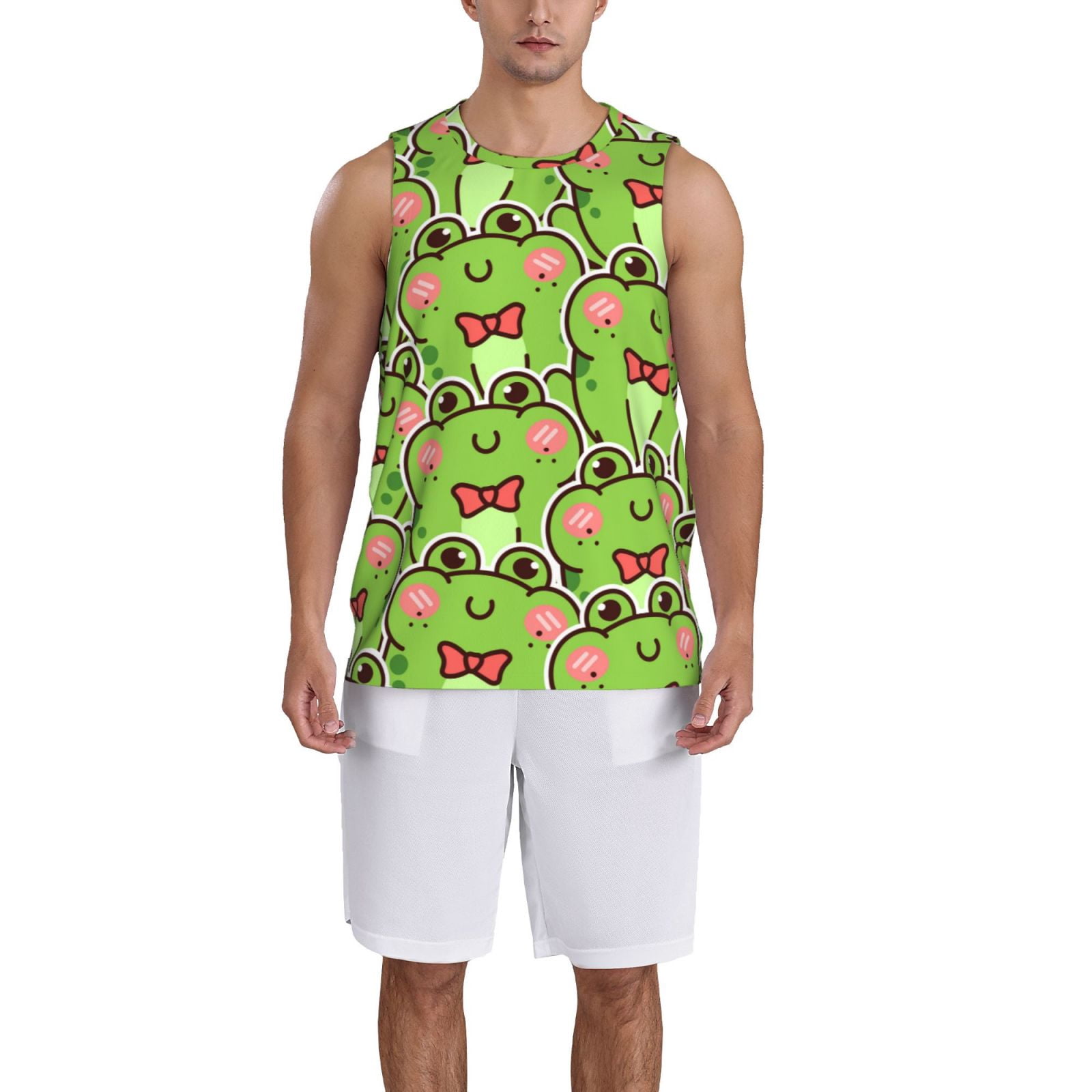 Zeuib Cute Green Frog Jersey Shirt for Men,Mesh Athletic Practice ...