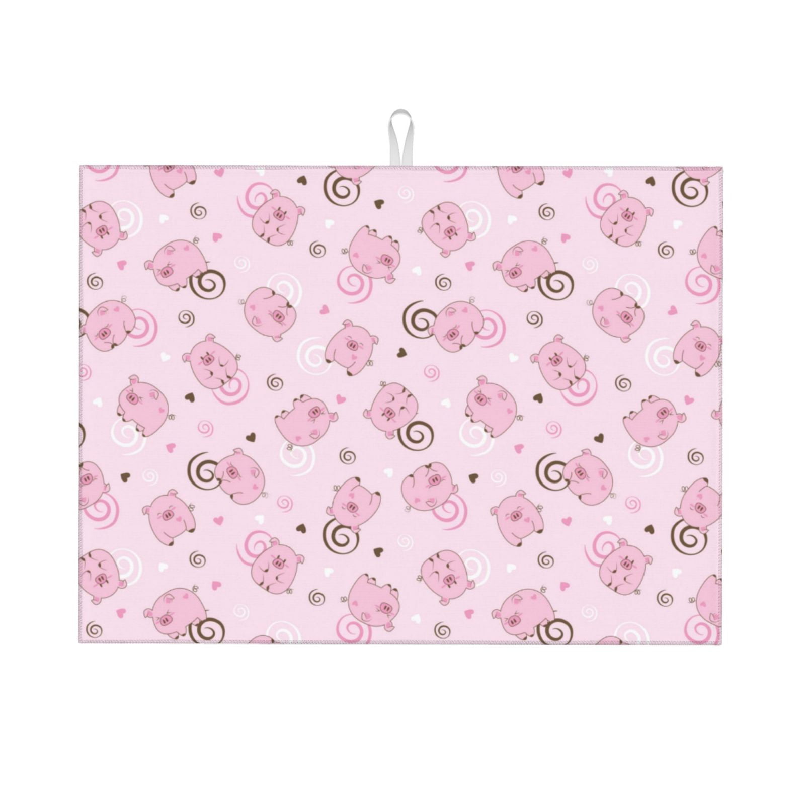 Zeuib Cute Pig Dish Drainer Kitchen Counter, Kitchen Drying Mat,Heat ...