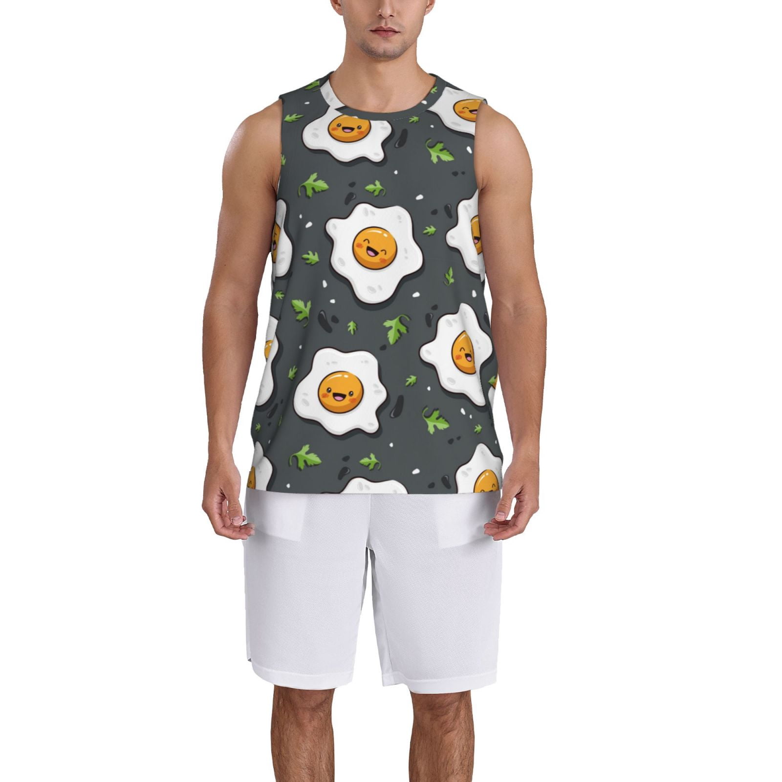 Zeuib Cute Poached Eggs Jersey Shirt for Men,Mesh Athletic Practice ...