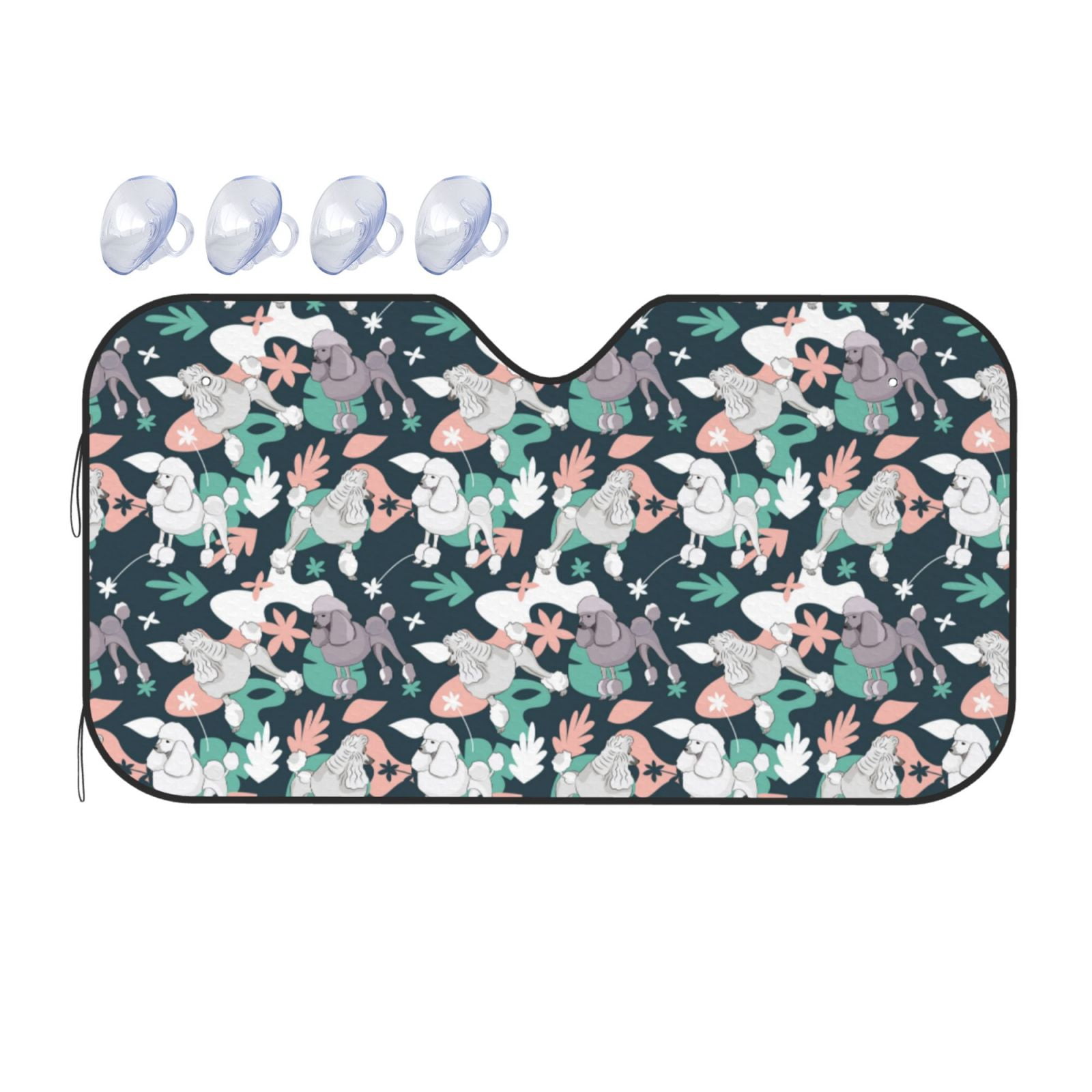 Zeuib Cute Poodle Dog Premium Car Sunshade: Superior Sun Protection and ...