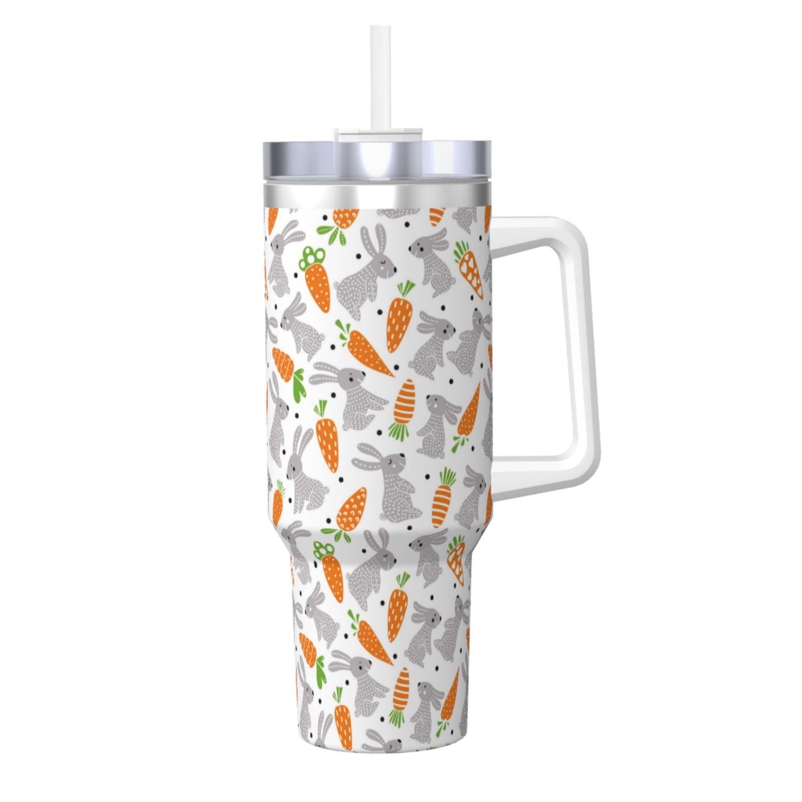 Zeuib Cute Rabbit Printed Insulated Stainless Steel Hot/Cold Coffee Cup ...