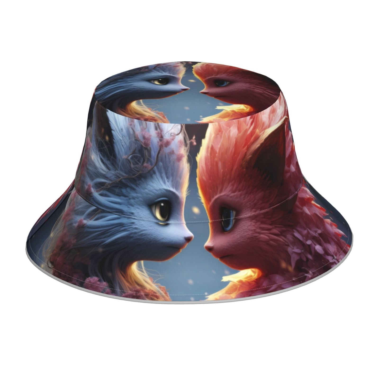 Zeuib Cute Red And White Elf Reflective Bucket Hat, UV Protection, Wide ...