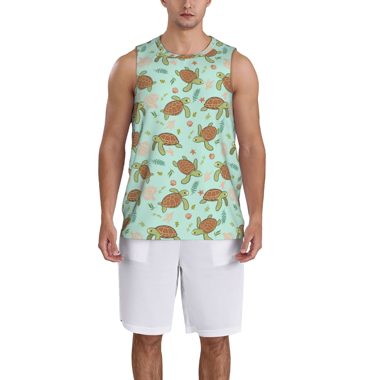 Zeuib Cute Sea Turtles Jersey Shirt for Men,Mesh Athletic Practice ...