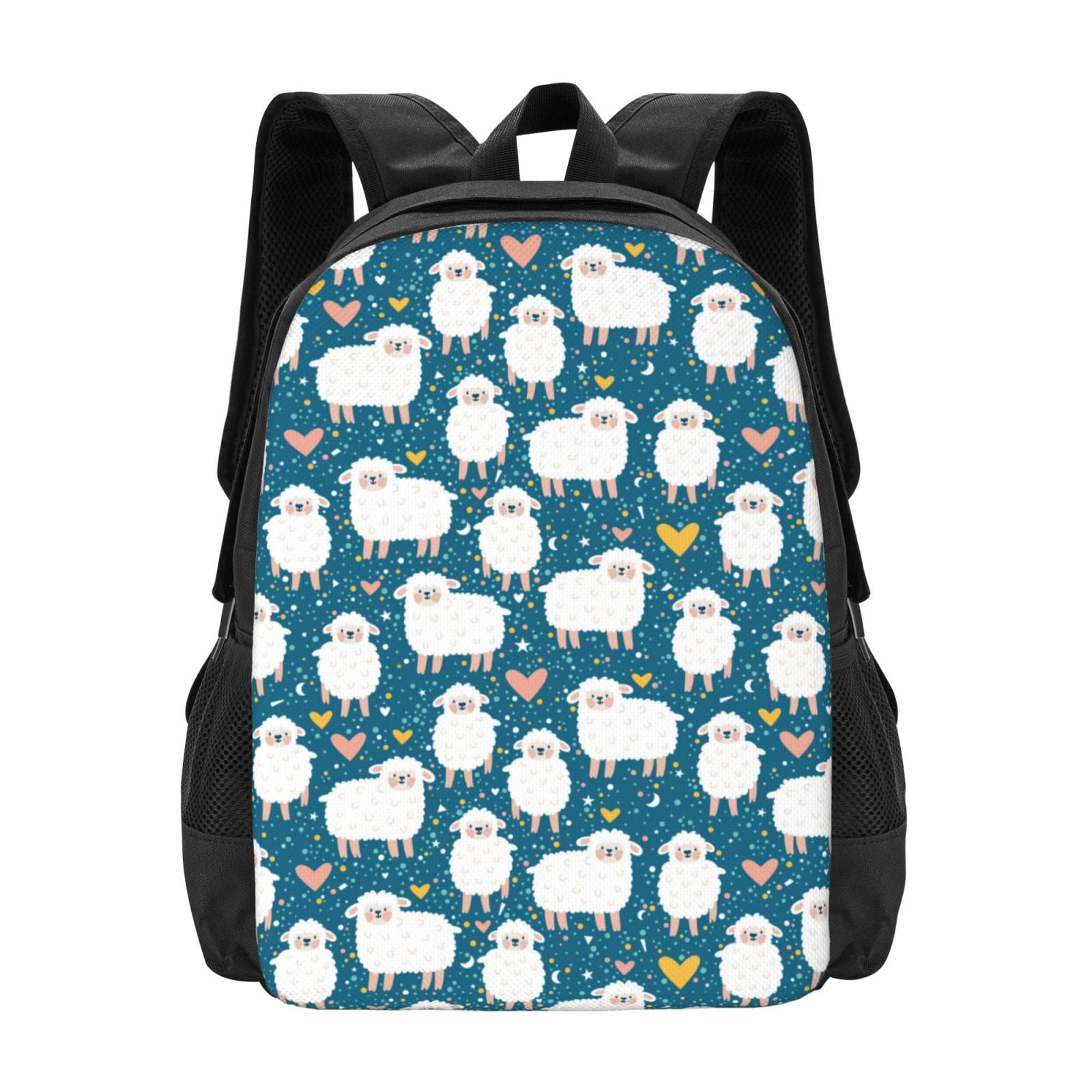 Zeuib Cute Sheep And Hearts Stylish and Lightweight Backpack: Perfect ...