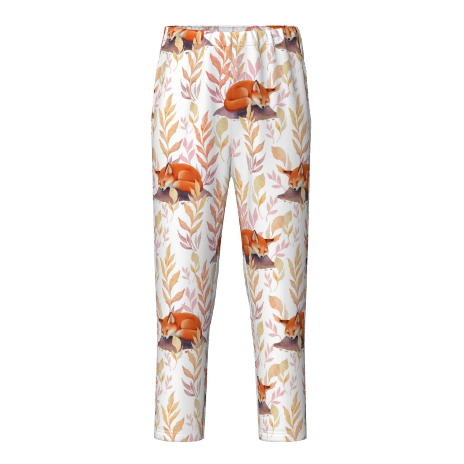 Zeuib Cute Sleepy Fox Print Pajama Pants for Girls Boys,PJ Bottoms for ...