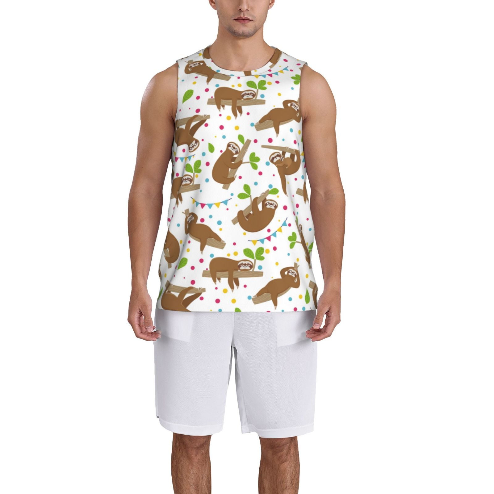 Zeuib Cute Sloth Jersey Shirt for Men,Mesh Athletic Practice Sports ...