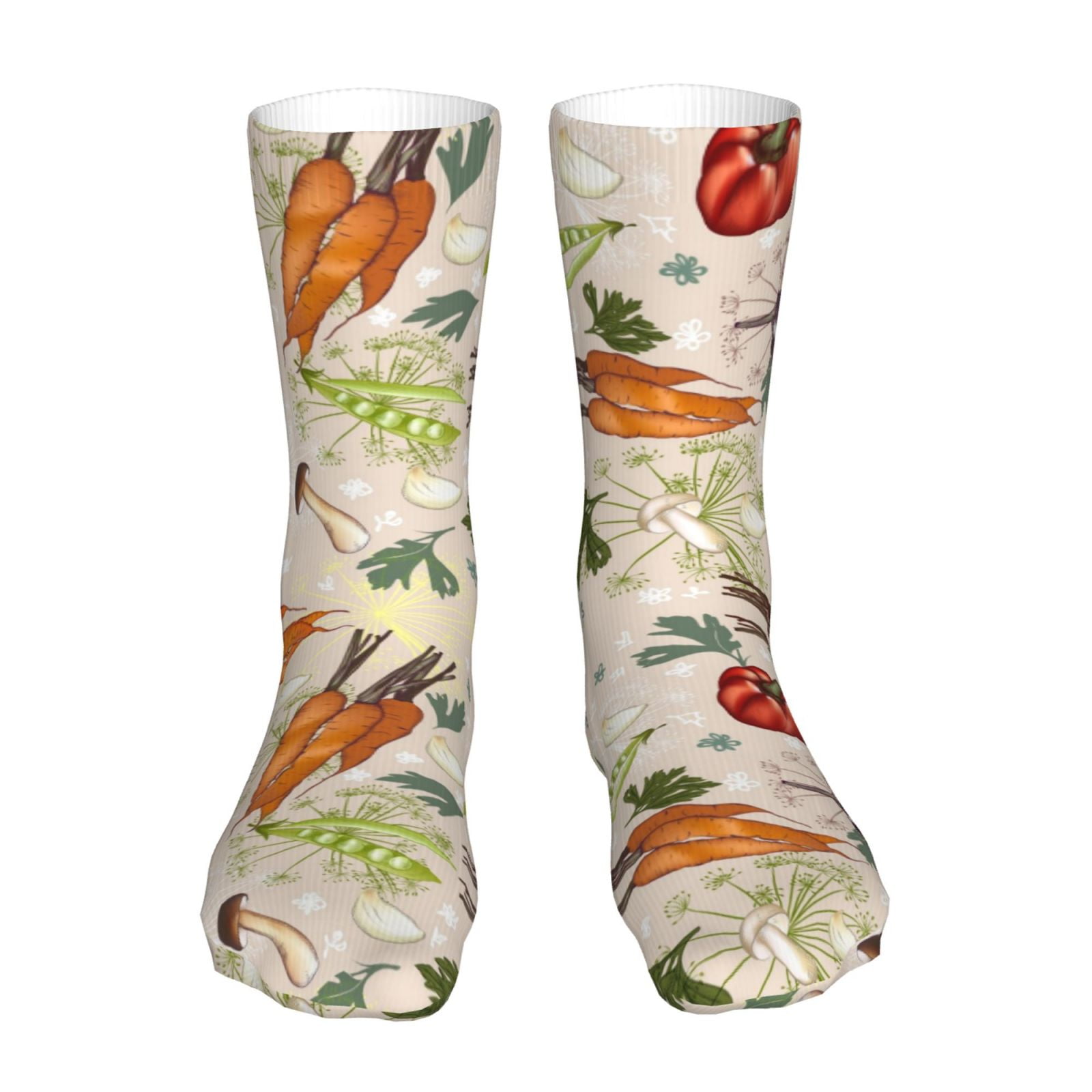 Zeuib Cute Vegetables Print Unisex Casual Crew Socks,Breathable Sports ...