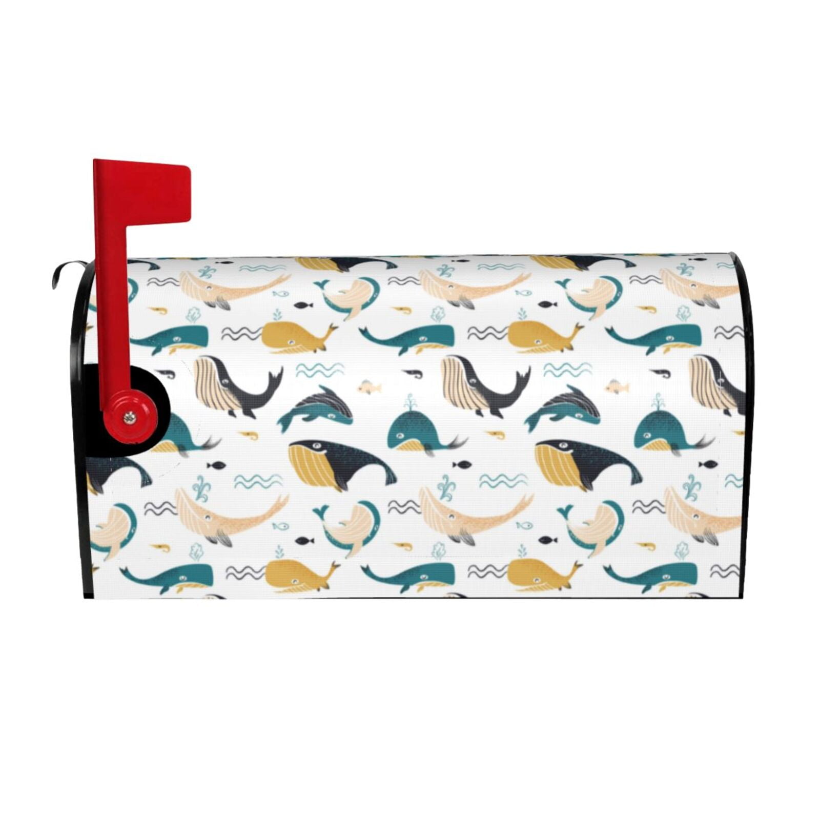 Zeuib Cute Whale Print Mailbox Covers Magnetic ,Post Letter Box Cover ...