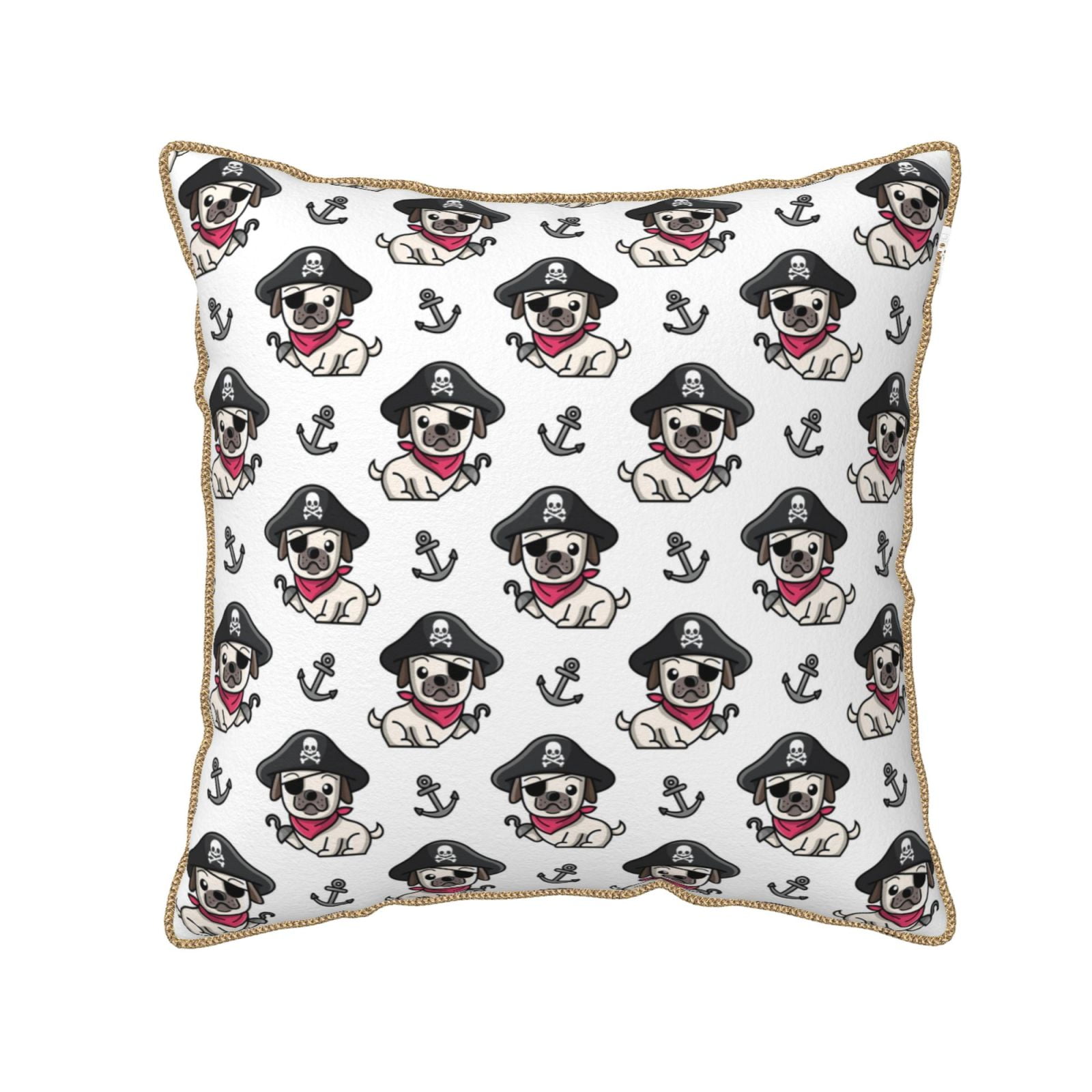Zeuib DOG IS WEARING PIRATE COSTUME Print Decorative Throw Pillow ...