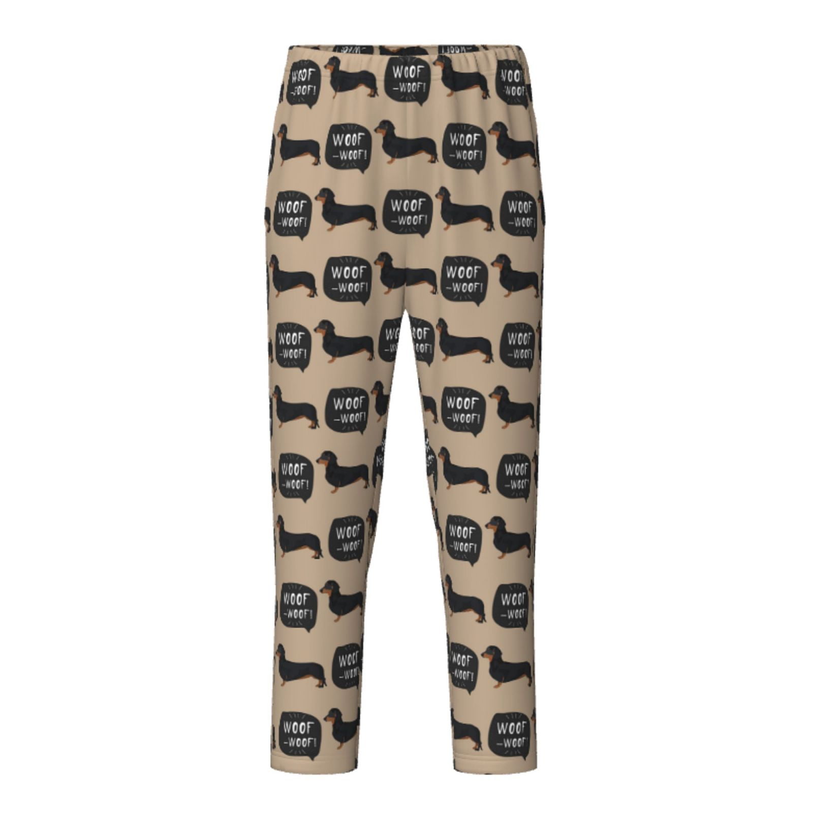 Zeuib Dachshund Dog Woof Print Pajama Pants for Girls Boys,PJ Bottoms ...