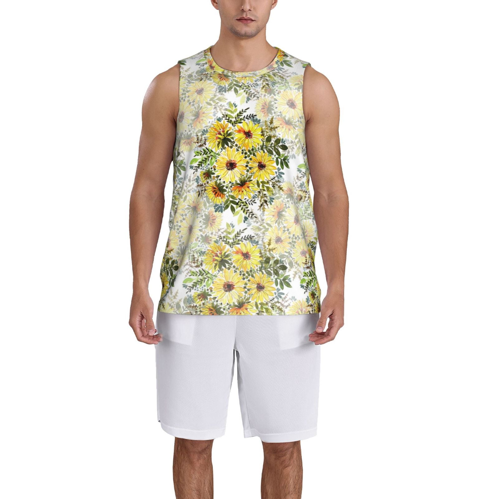 Zeuib Daisies And Wildflowers Jersey Shirt for Men,Mesh Athletic Practice Sports Shirts ...