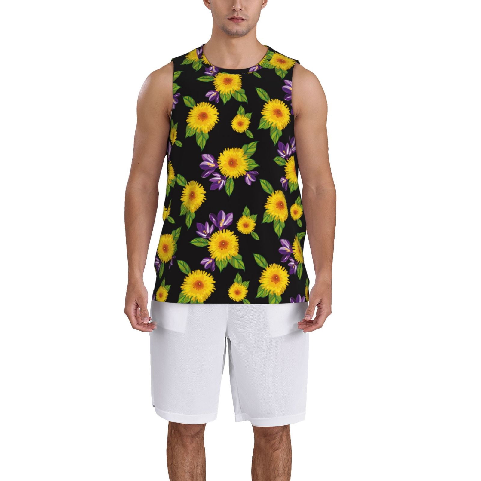 Zeuib Daisies Flowers Jersey Shirt for Men,Mesh Athletic Practice ...