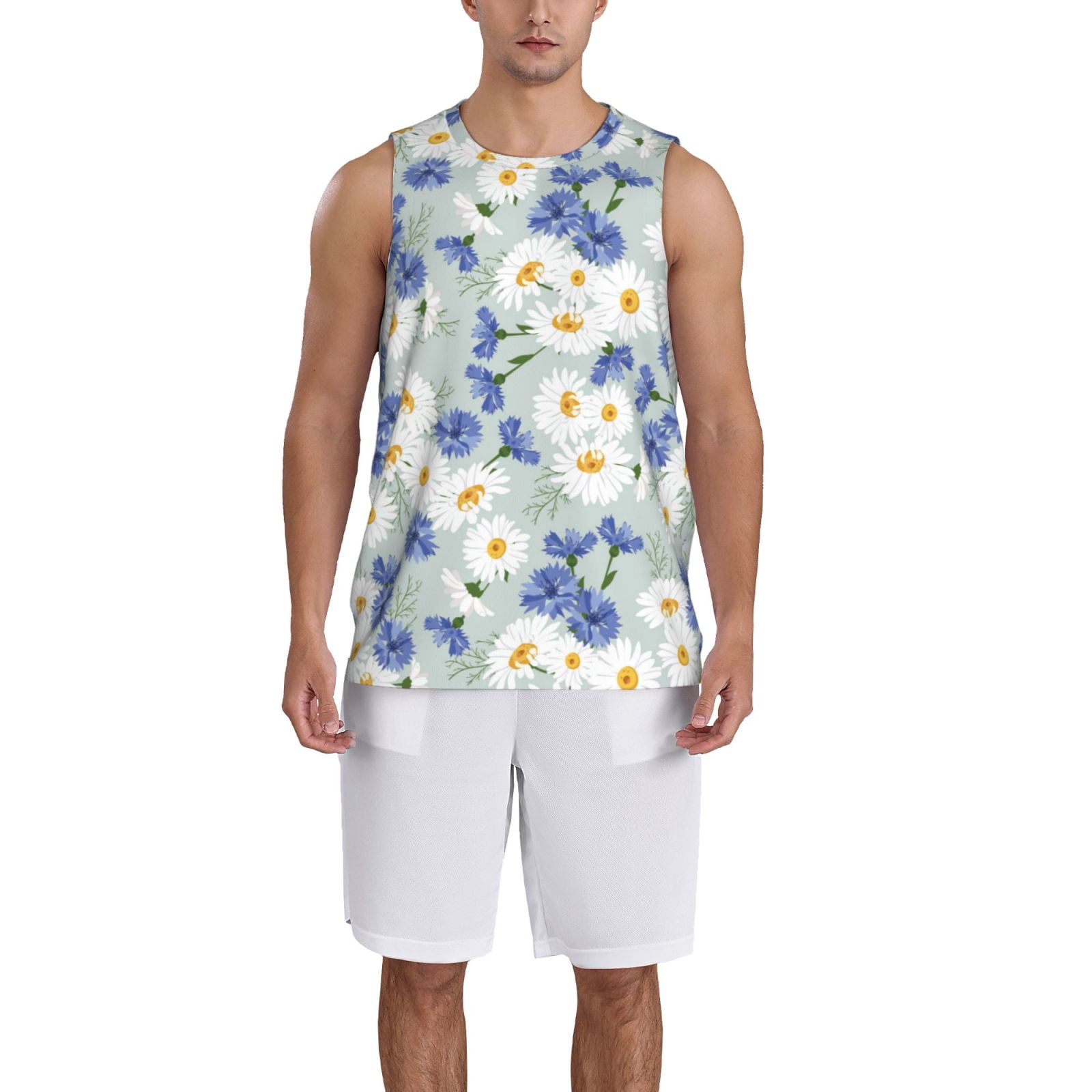 Zeuib Daisies Flowers Jersey Shirt for Men,Mesh Athletic Practice ...