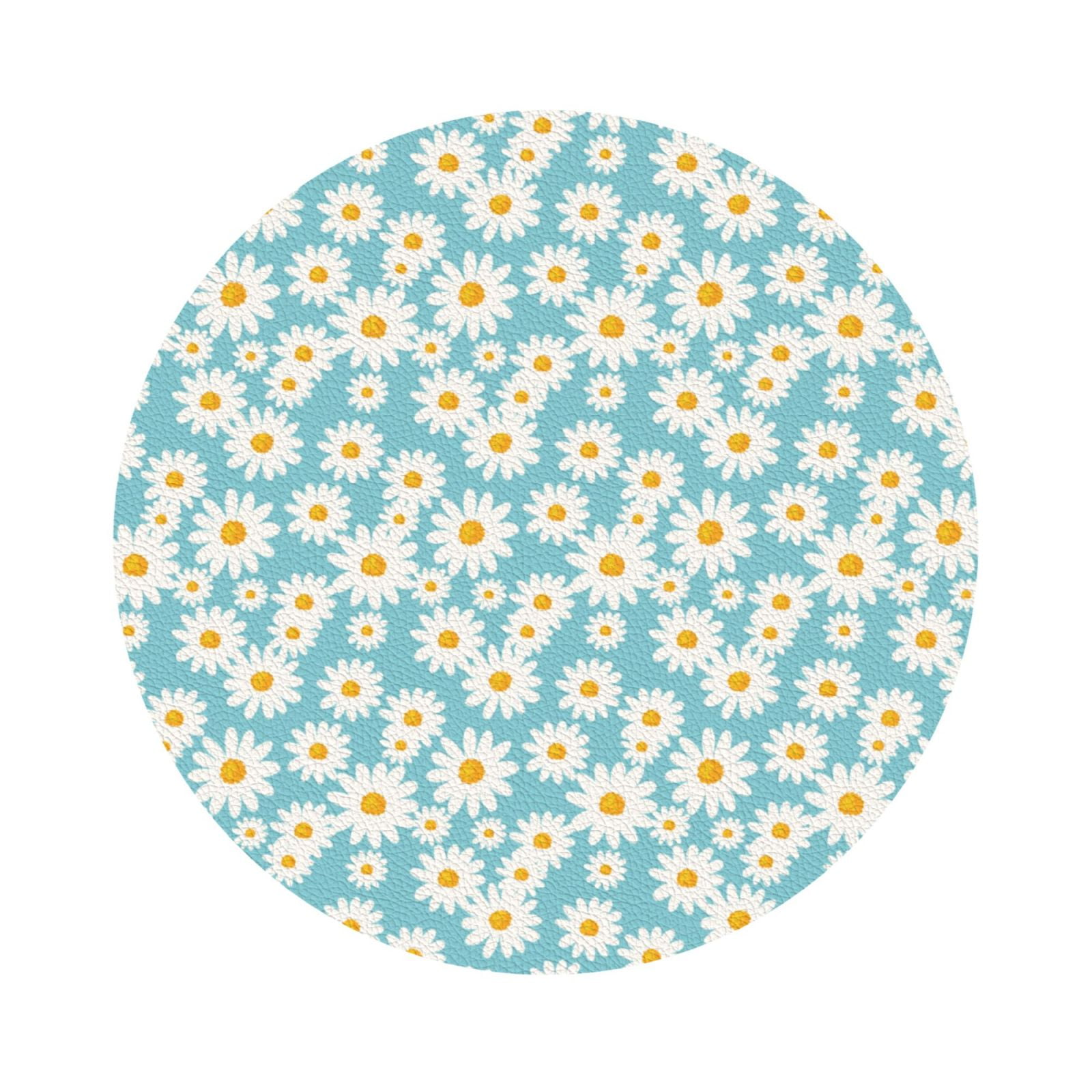 Zeuib Daisy Floral A Print Set of 6 Coasters for Drinks, Glass & Cups ...