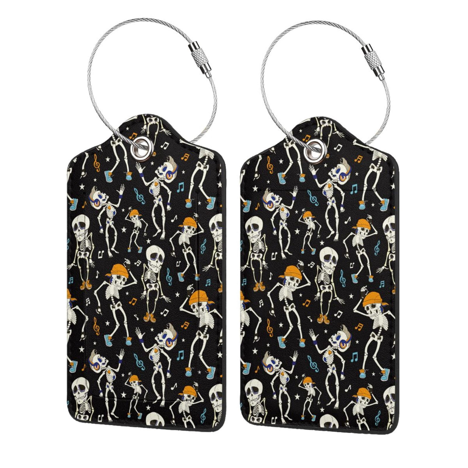 Zeuib Dancing Skeleton Party Print Luggage Tags for Suitcases ,Leather ...