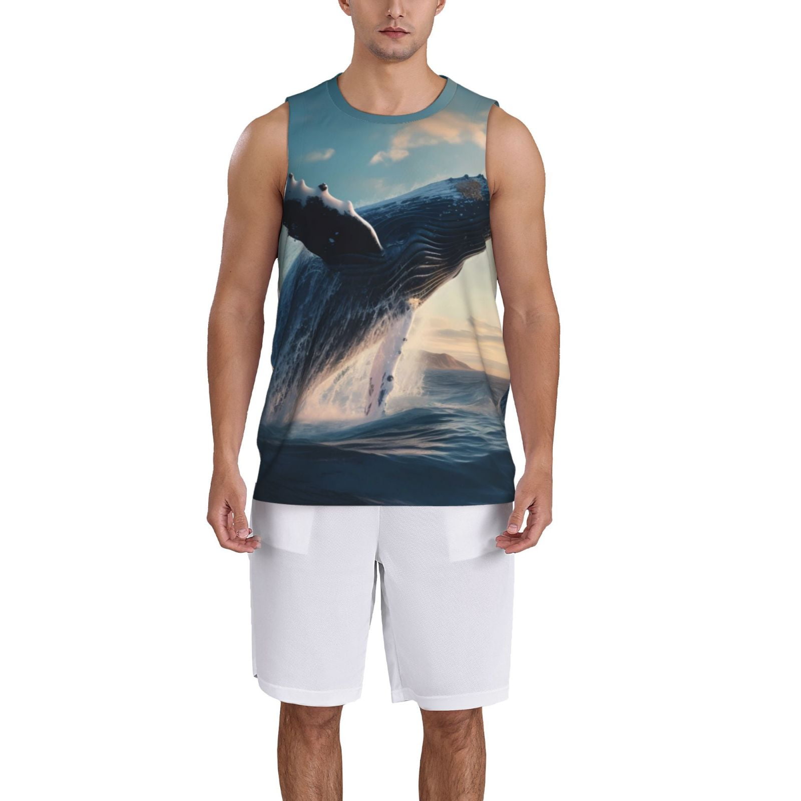 Zeuib Dancing Whale Jersey Shirt for Men,Mesh Athletic Practice Sports ...