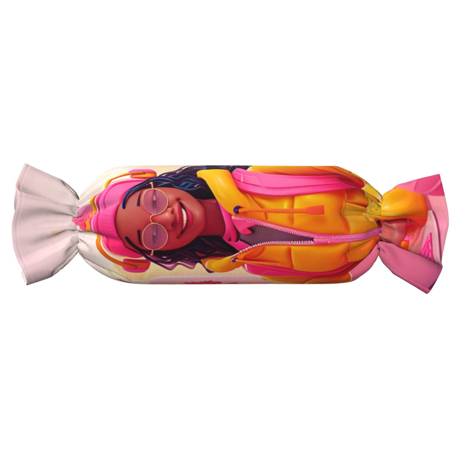 Zeuib Digital Nomad Pink Landscape Print Candy Cylindrical Pillow,Neck ...