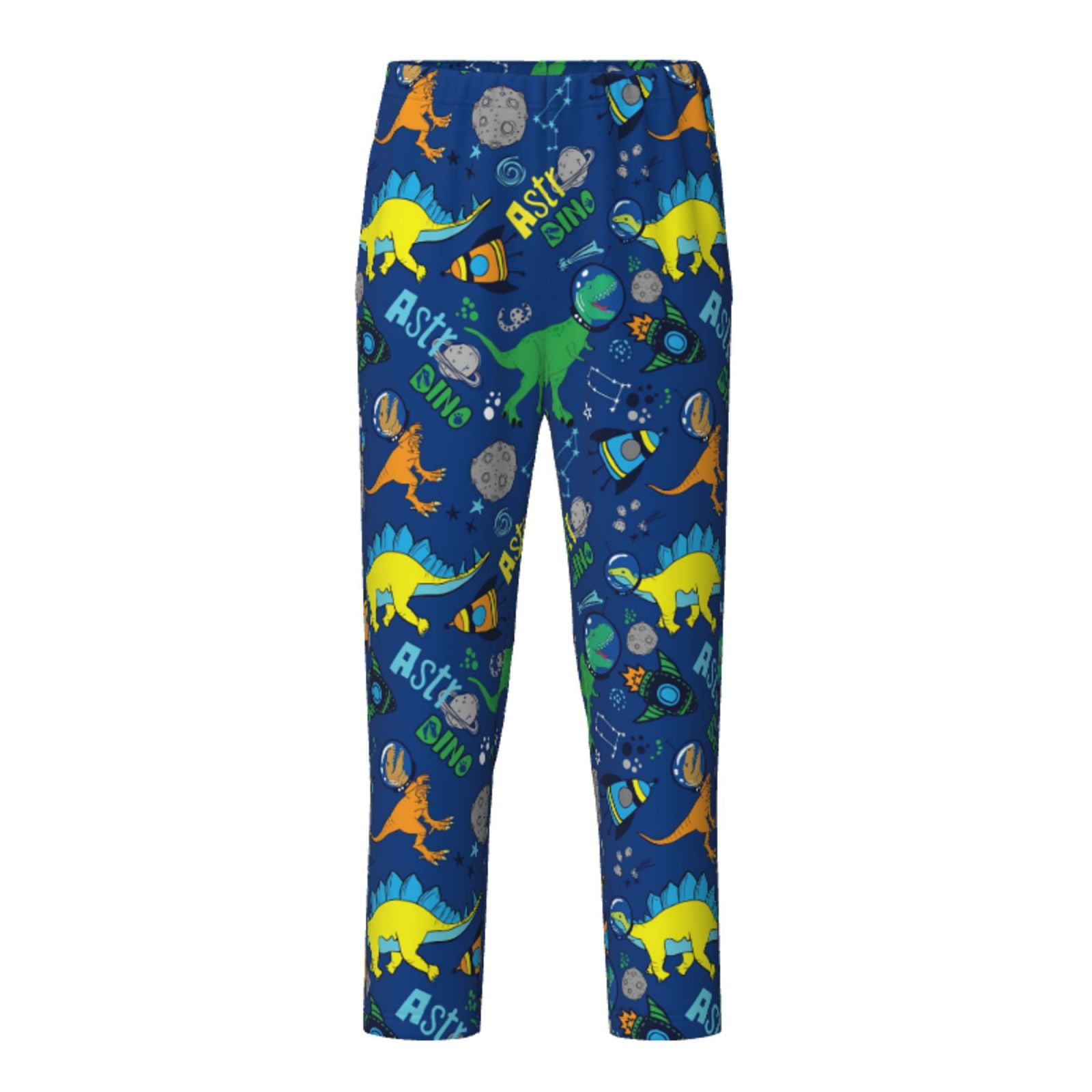 Zeuib Dinosaur In Space Print Pajama Pants for Girls Boys,PJ Bottoms ...