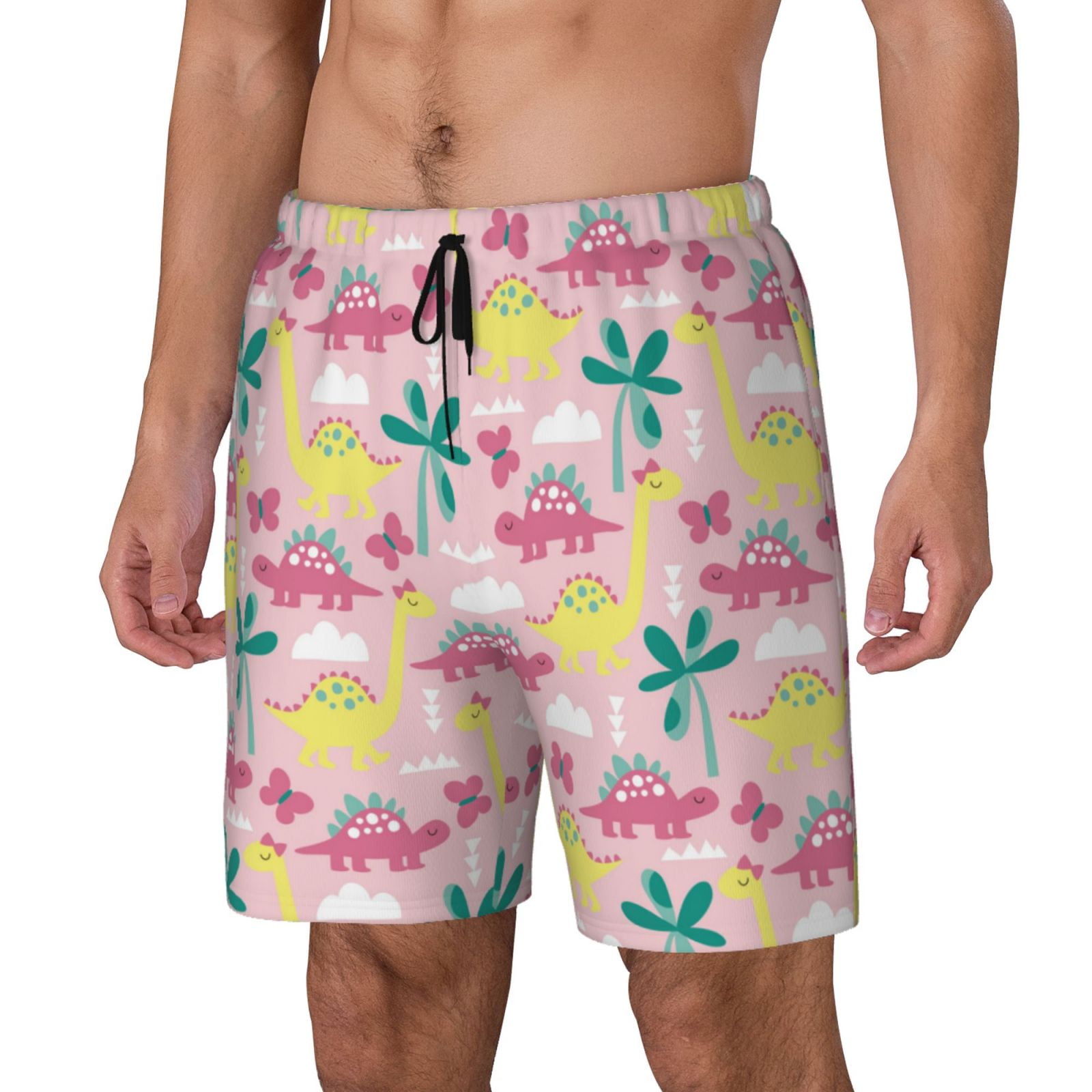 Zeuib Dinosaur Print Swimming Trunks for Men Boys,Swimming Shorts with ...