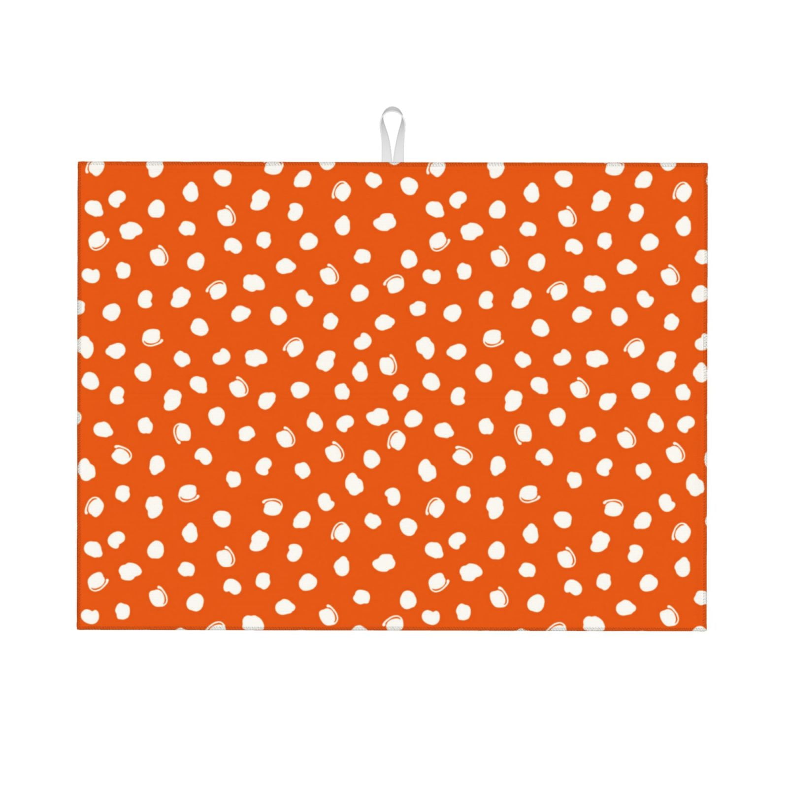 Zeuib Dots On Orange Background Dish Drainer Kitchen Counter, Kitchen ...