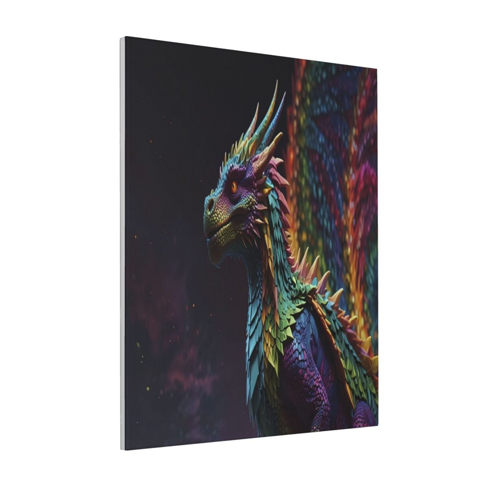 Zeuib Dragon with Colorful Tail Print Farmhouse Canvas Wall Art For ...