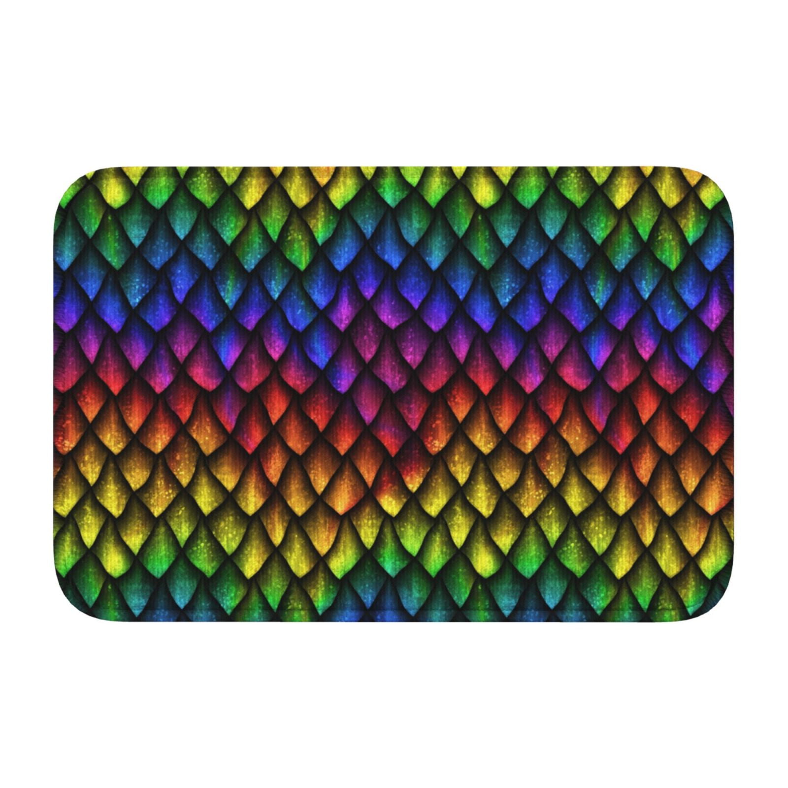 Zeuib Dragon Scales Anti-Slip Polyester Floor Mat - Durable, Non-Fading ...