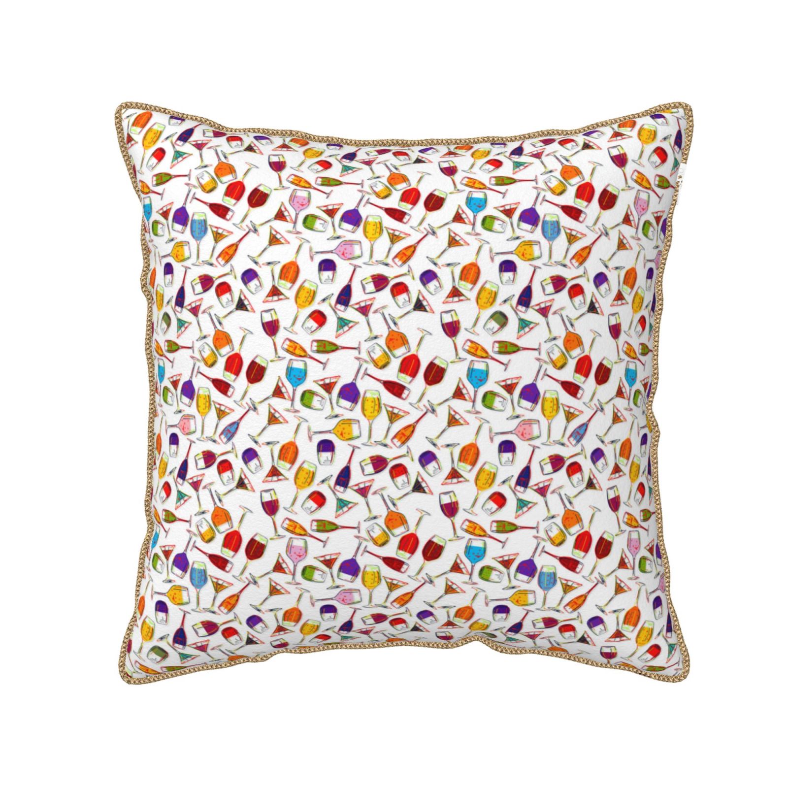 Zeuib Drink And Cocktail Glasses Print Decorative Throw Pillow Covers ...
