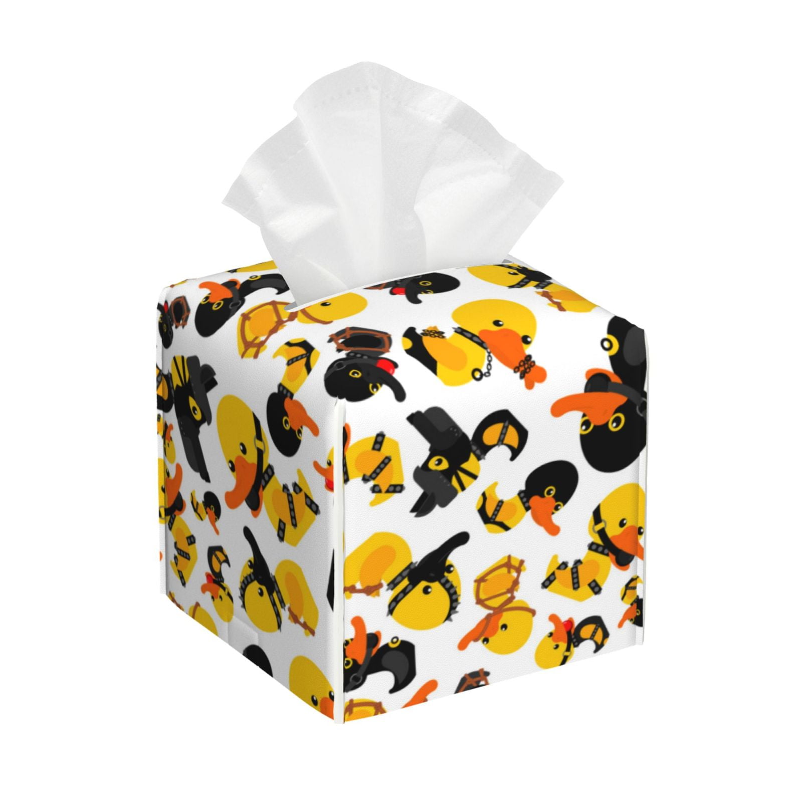 Zeuib Duck In Black Suit1 Print Tissue Box Cover,PU Leather Tissue ...