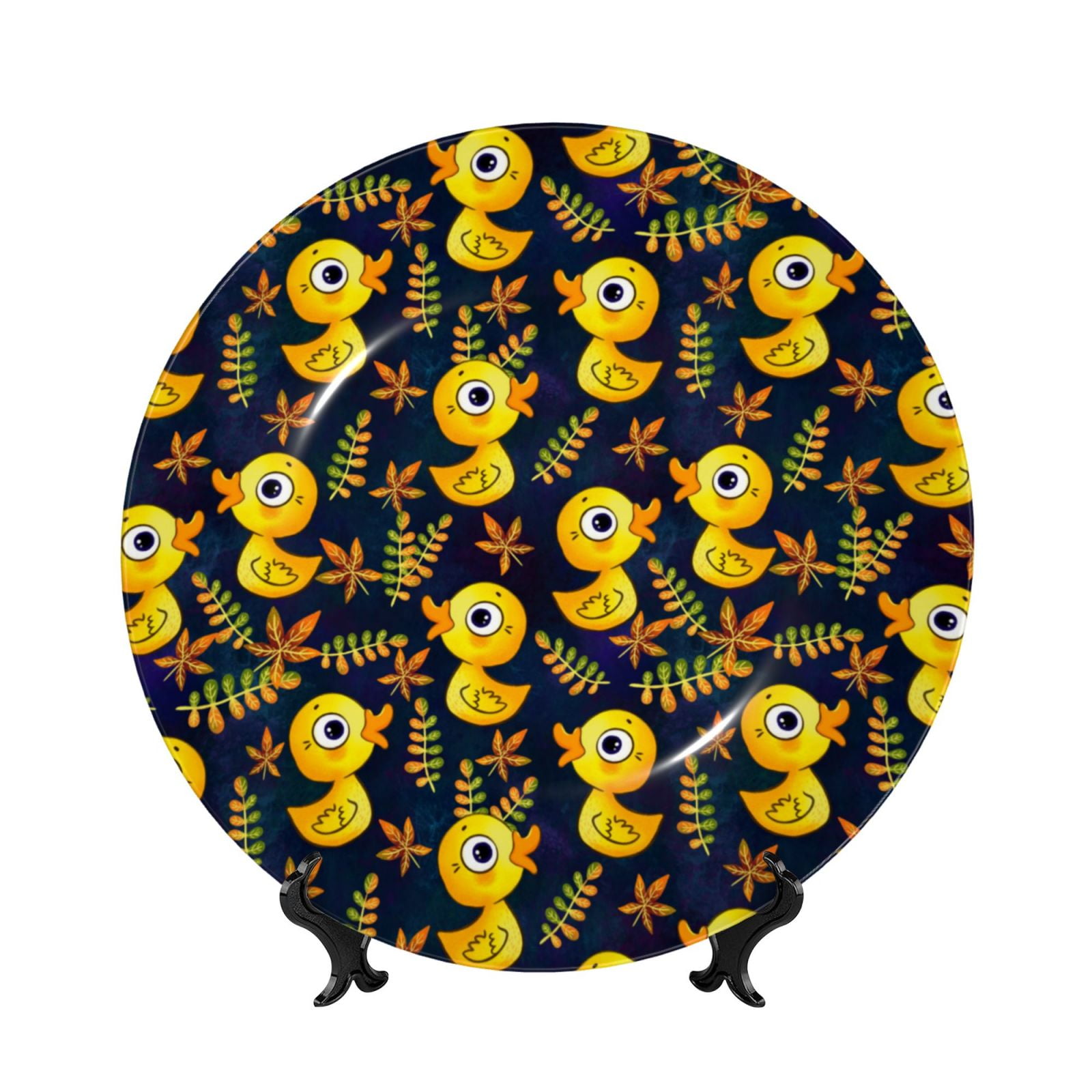 Zeuib Ducks Print Decorative Plate for Display, Bone China Decorative ...