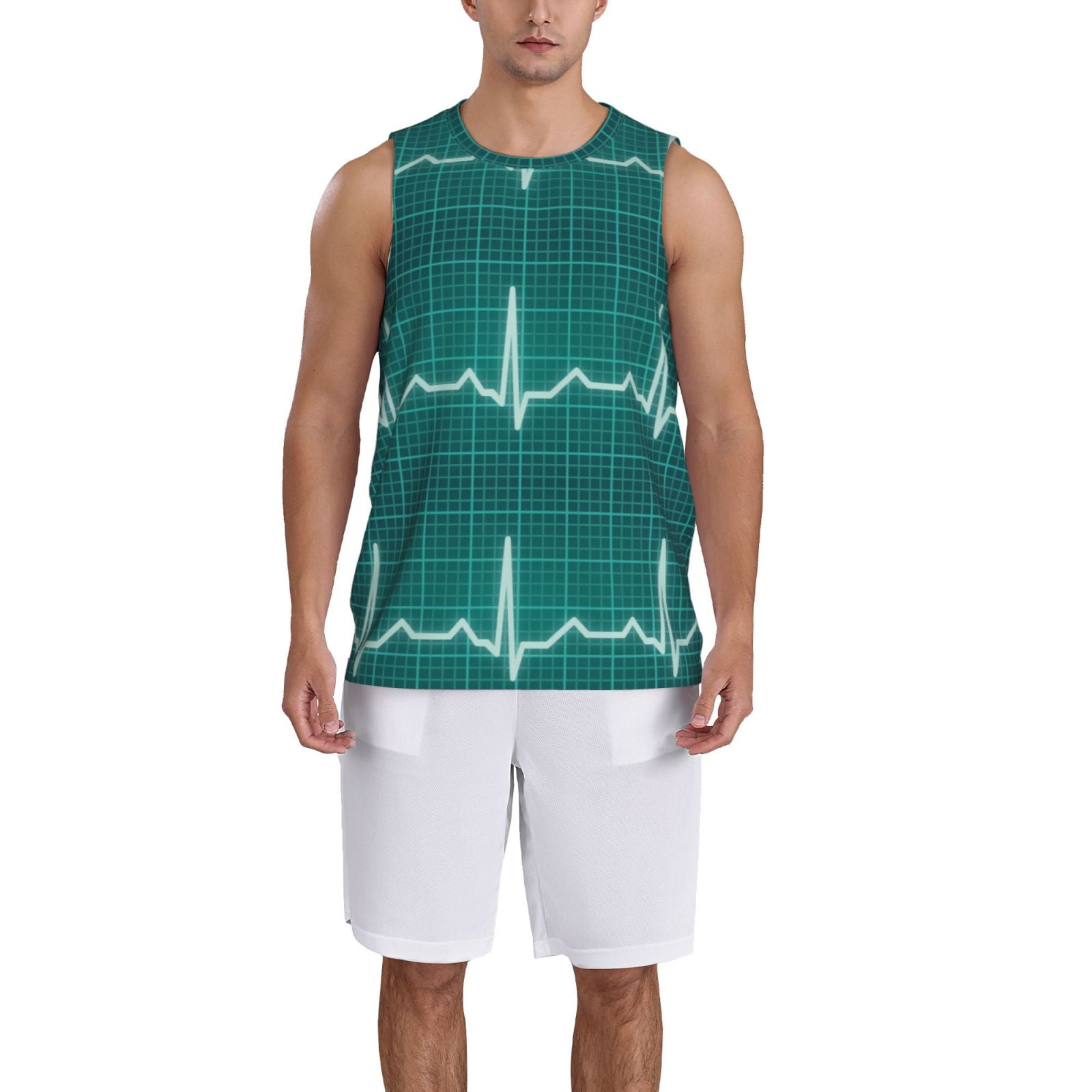 Zeuib ECG Wave Jersey Shirt for Men,Mesh Athletic Practice Sports ...