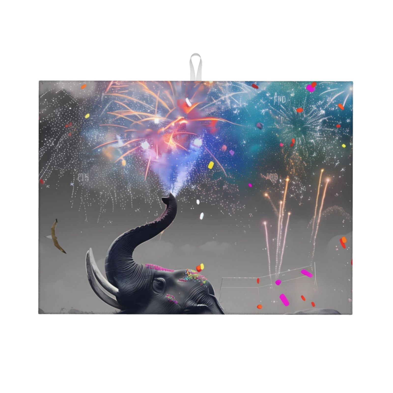 Zeuib Elephant Fireworks Celebration Dish Drainer Kitchen Counter ...