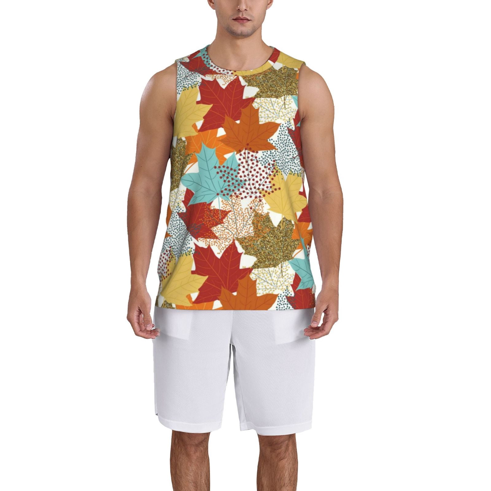 Zeuib Fall Maple Leaves Jersey Shirt for Men,Mesh Athletic Practice ...