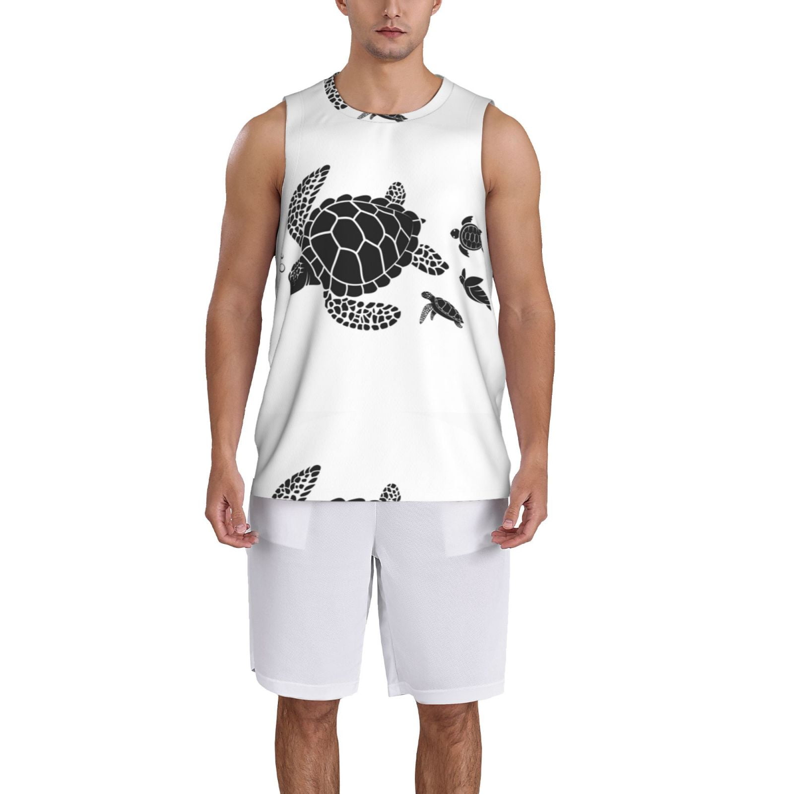 Zeuib Family Of Sea Turtles Jersey Shirt for Men,Mesh Athletic Practice ...