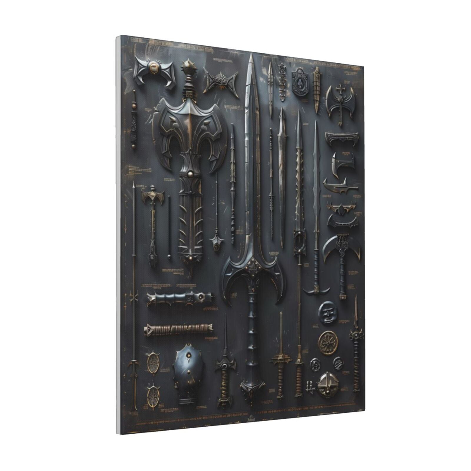 Zeuib Fantasy Medieval Weaponry Print Farmhouse Canvas Wall Art For ...