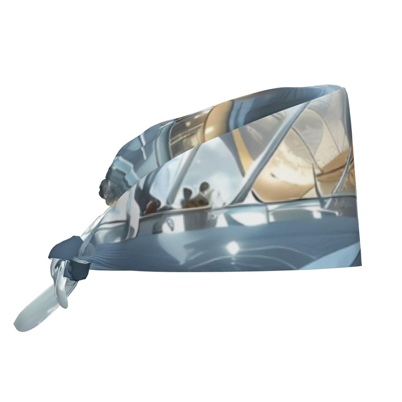 Zeuib Fantasy Swan Yacht Design Print Adjustable Scrub Cap,Cleaning ...