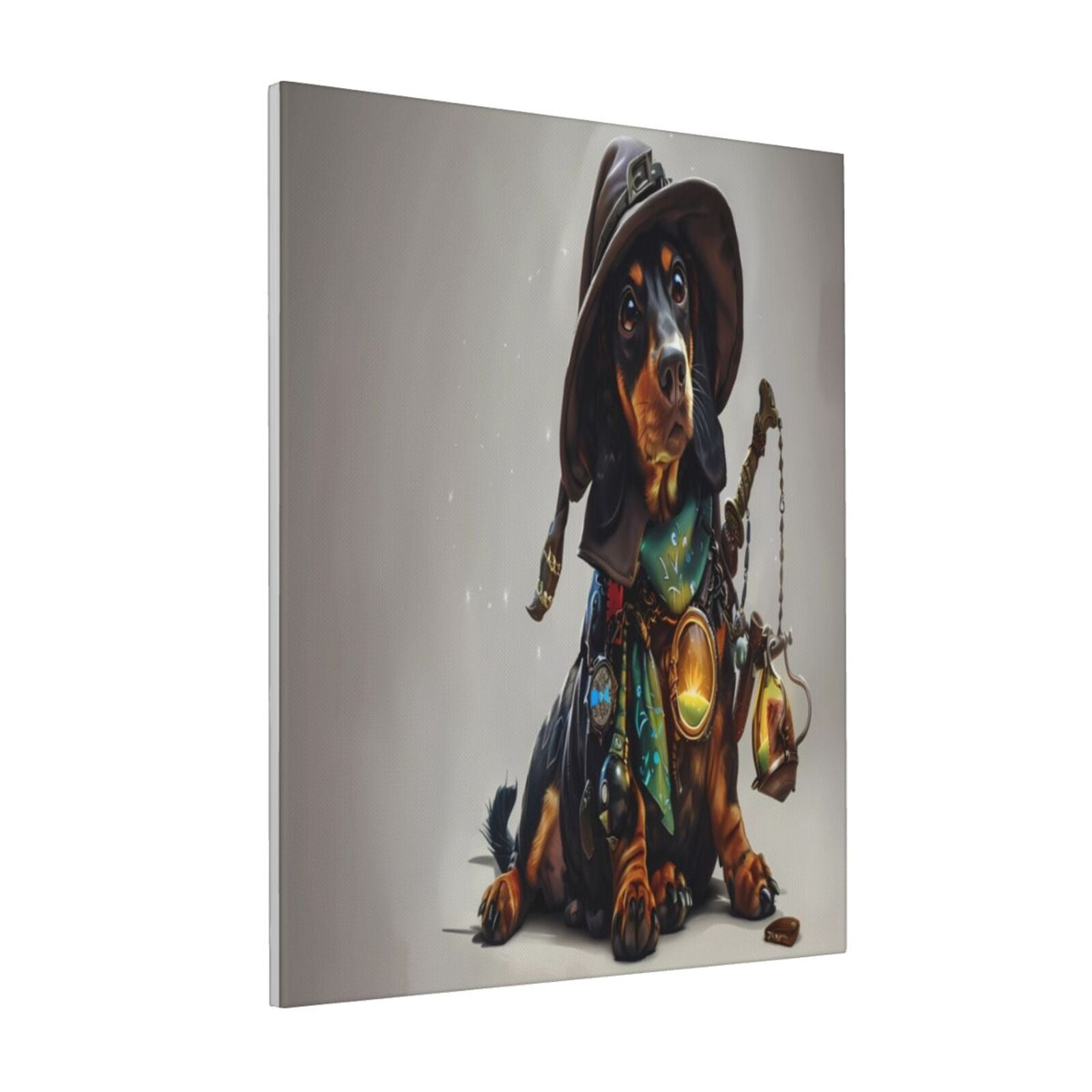 Zeuib Fantasy Wizard Dog Art Print Farmhouse Canvas Wall Art For ...