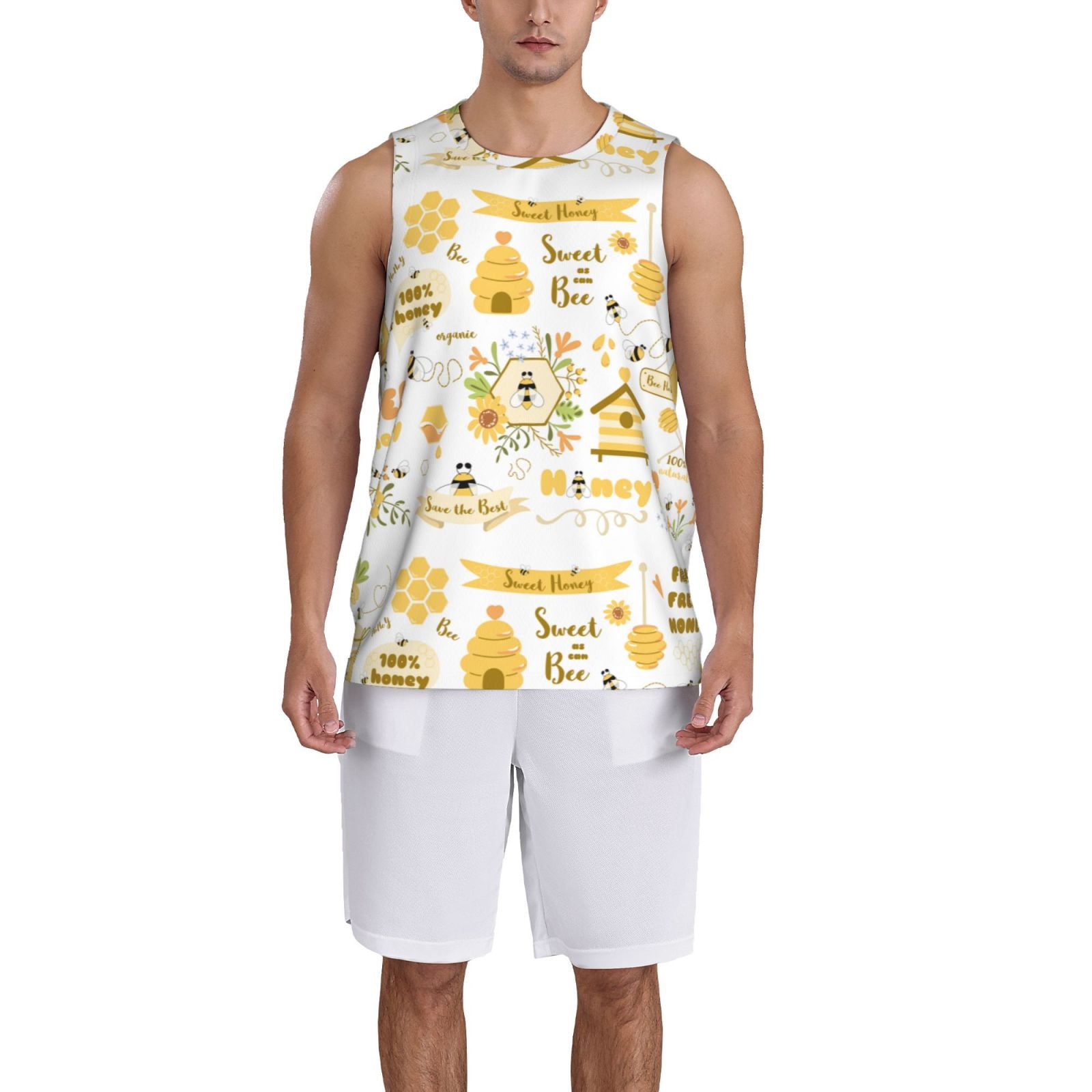 Zeuib Farm Bee Cute Honey Jersey Shirt for Men,Mesh Athletic Practice ...