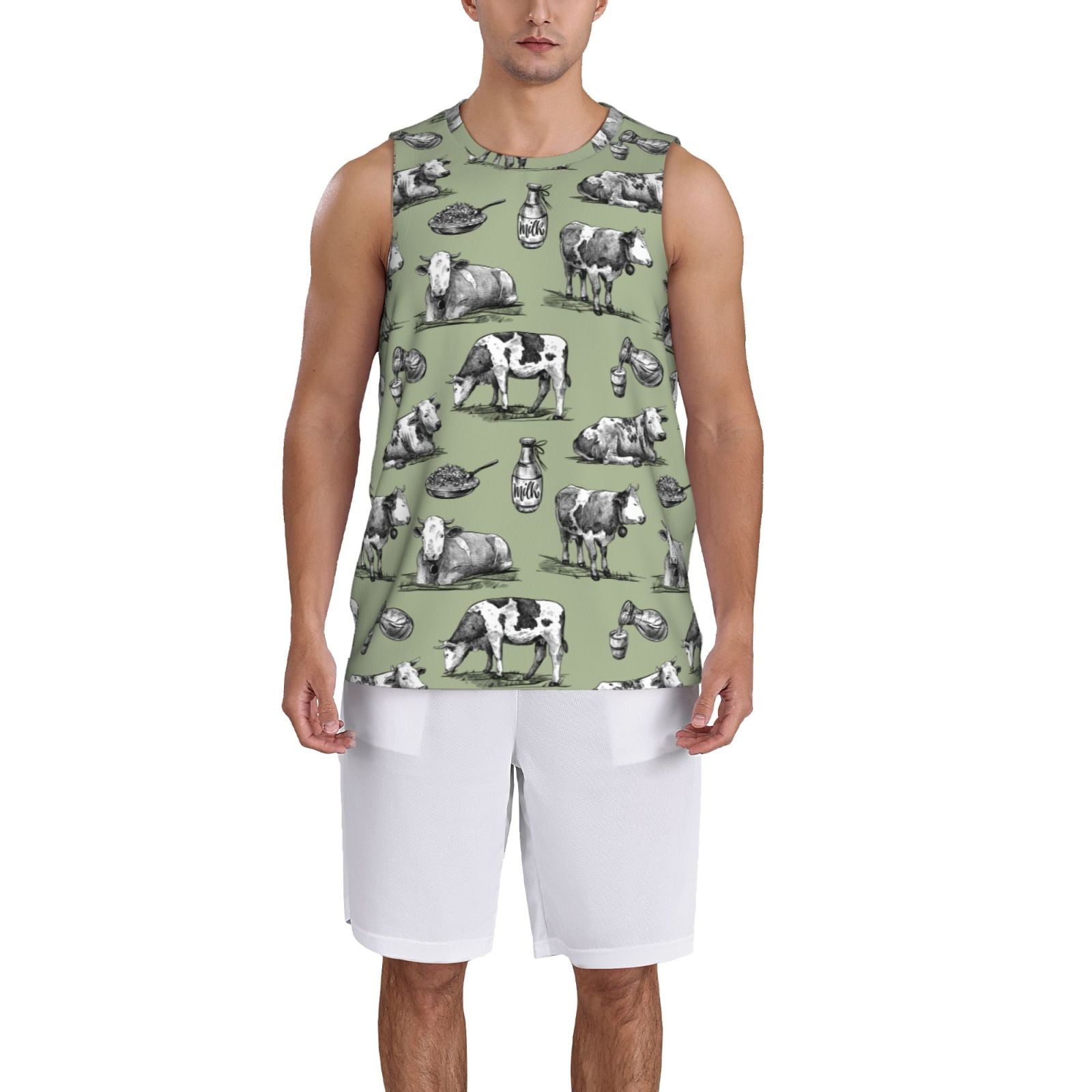 Zeuib Farm Cows Jersey Shirt for Men,Mesh Athletic Practice Sports ...