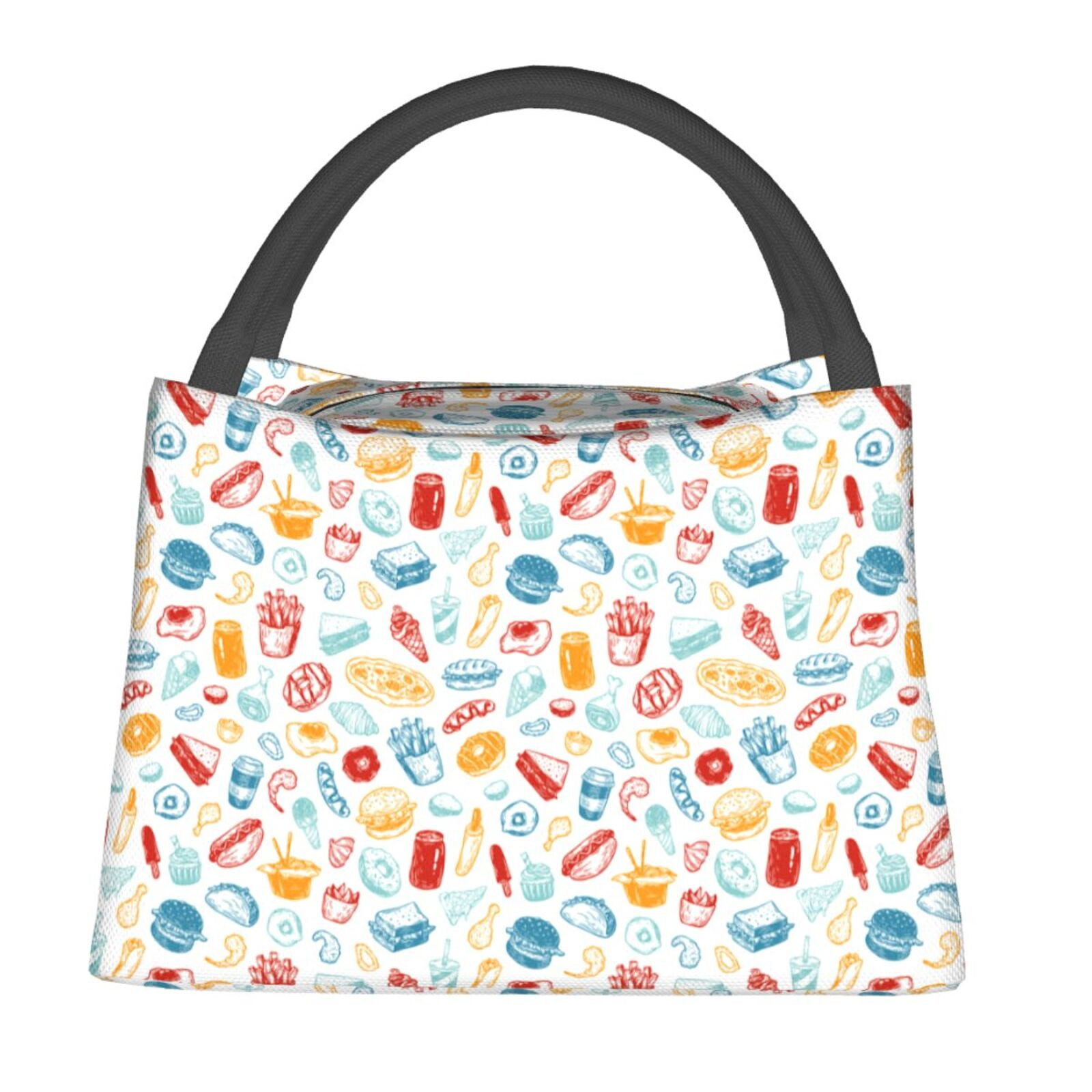 Zeuib Fast Food 2 Lunch Bag,Collapsible Cooler Bag Insulated,Leakproof ...