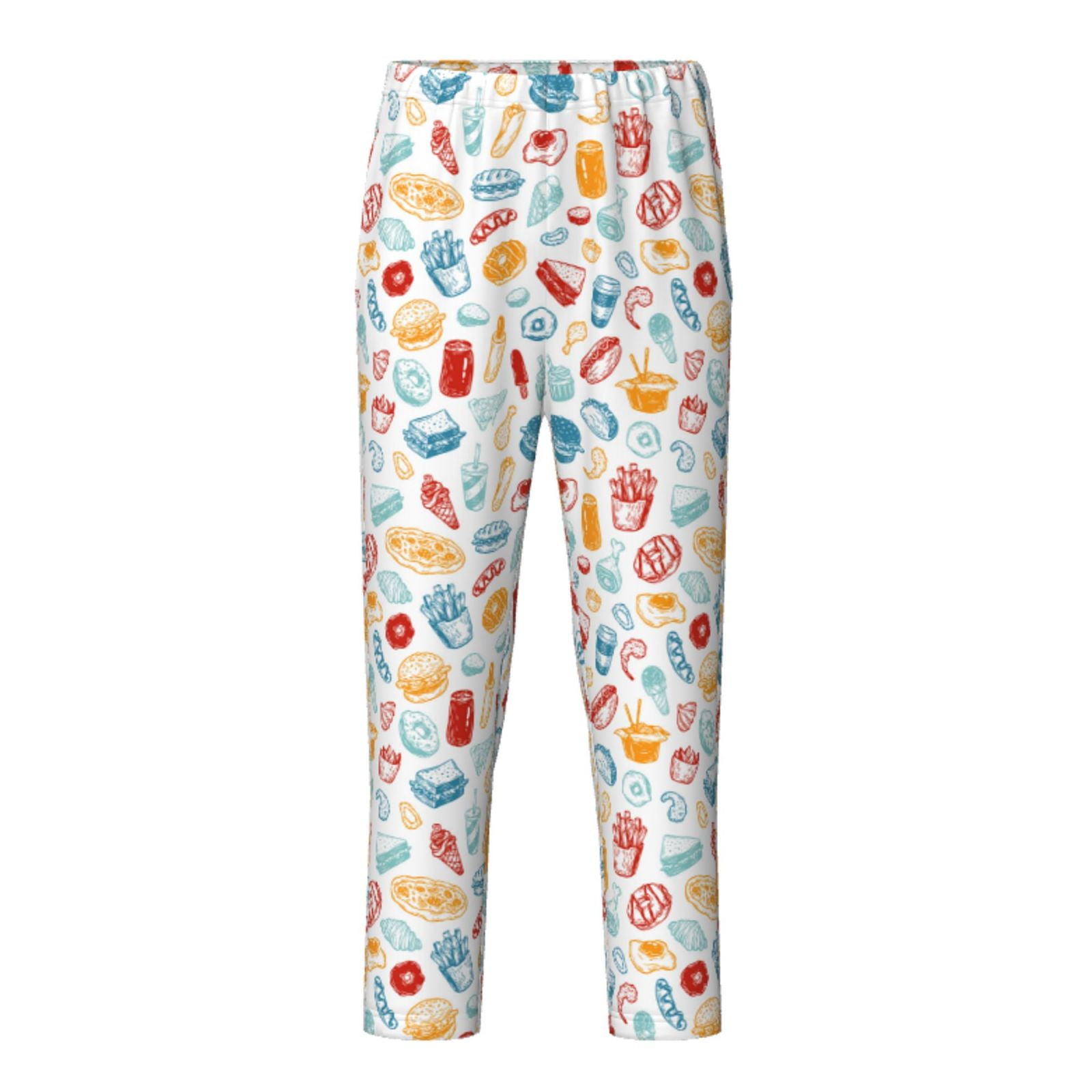 Zeuib Fast Food 2 Print Pajama Pants for Girls Boys,PJ Bottoms for Kids ...