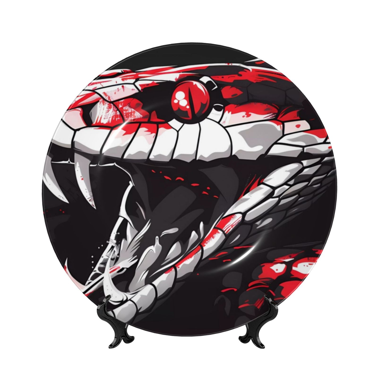 Zeuib Fierce Red Viper Graphic Art Print Decorative Plate for Display ...