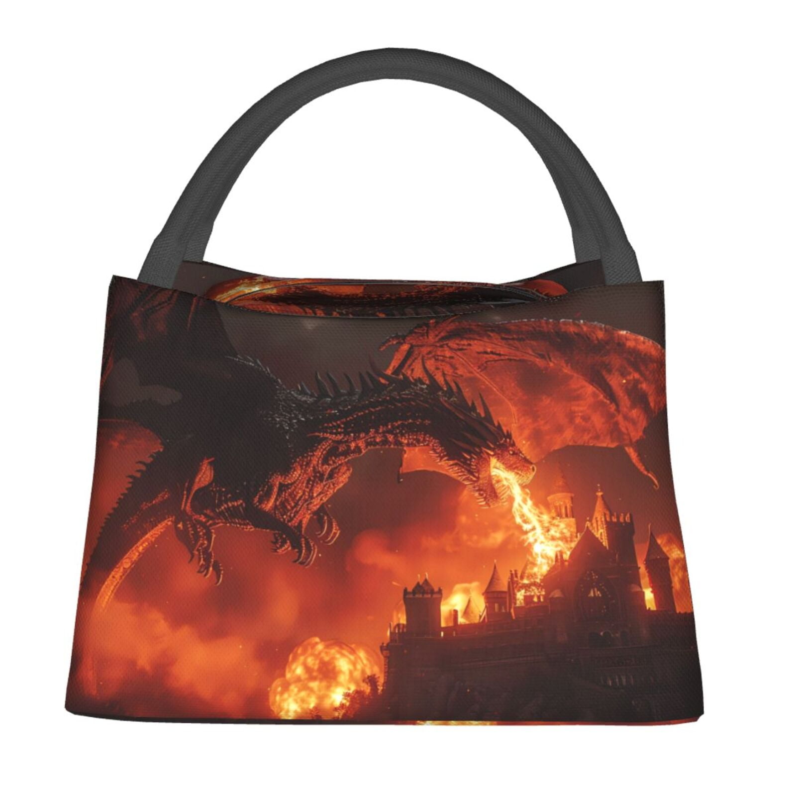 Zeuib Fiery Dragons Castle Attack Lunch Bag,Collapsible Cooler Bag ...