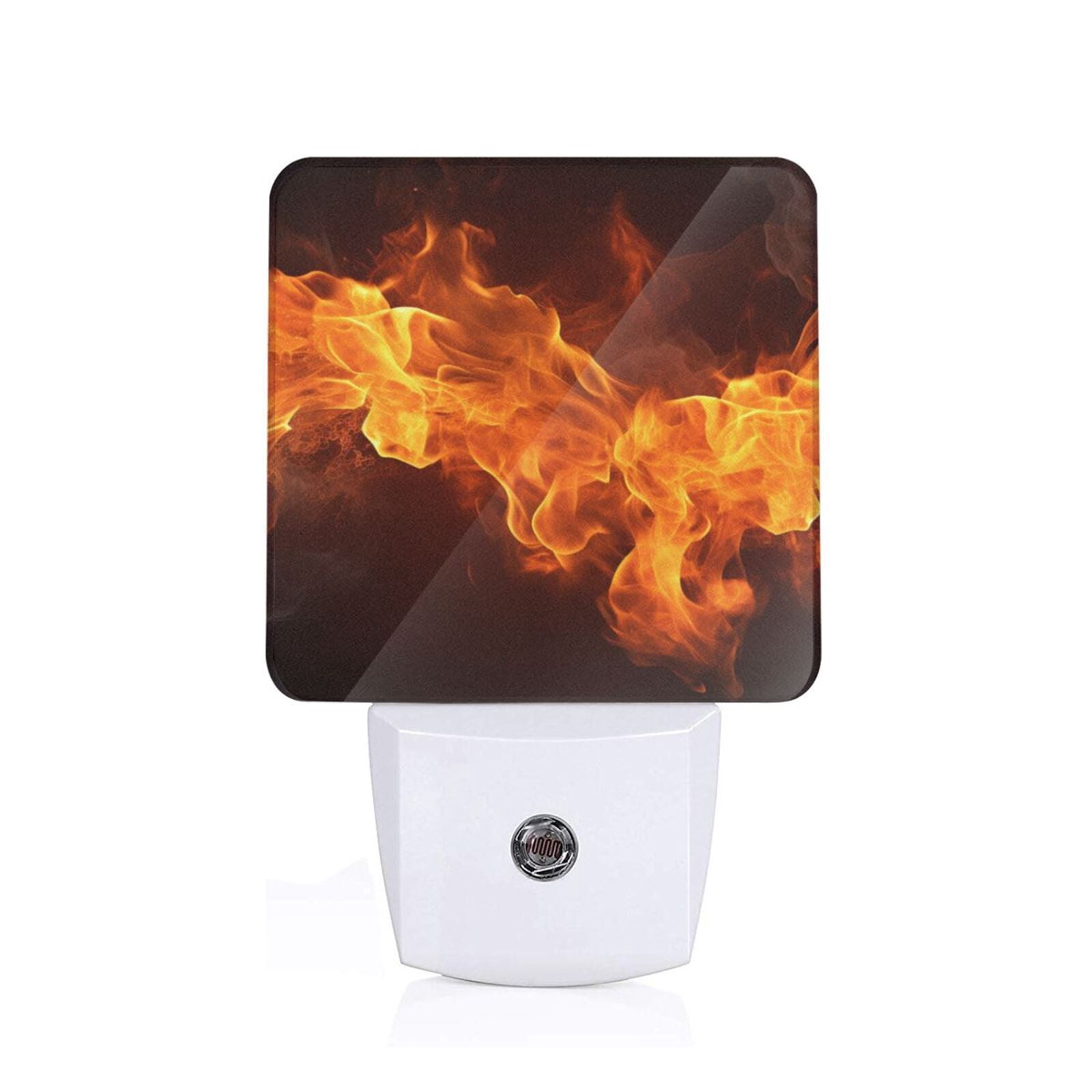 Zeuib Fiery Orange Flames Energy LED Night Light,Plug in Night Light ...