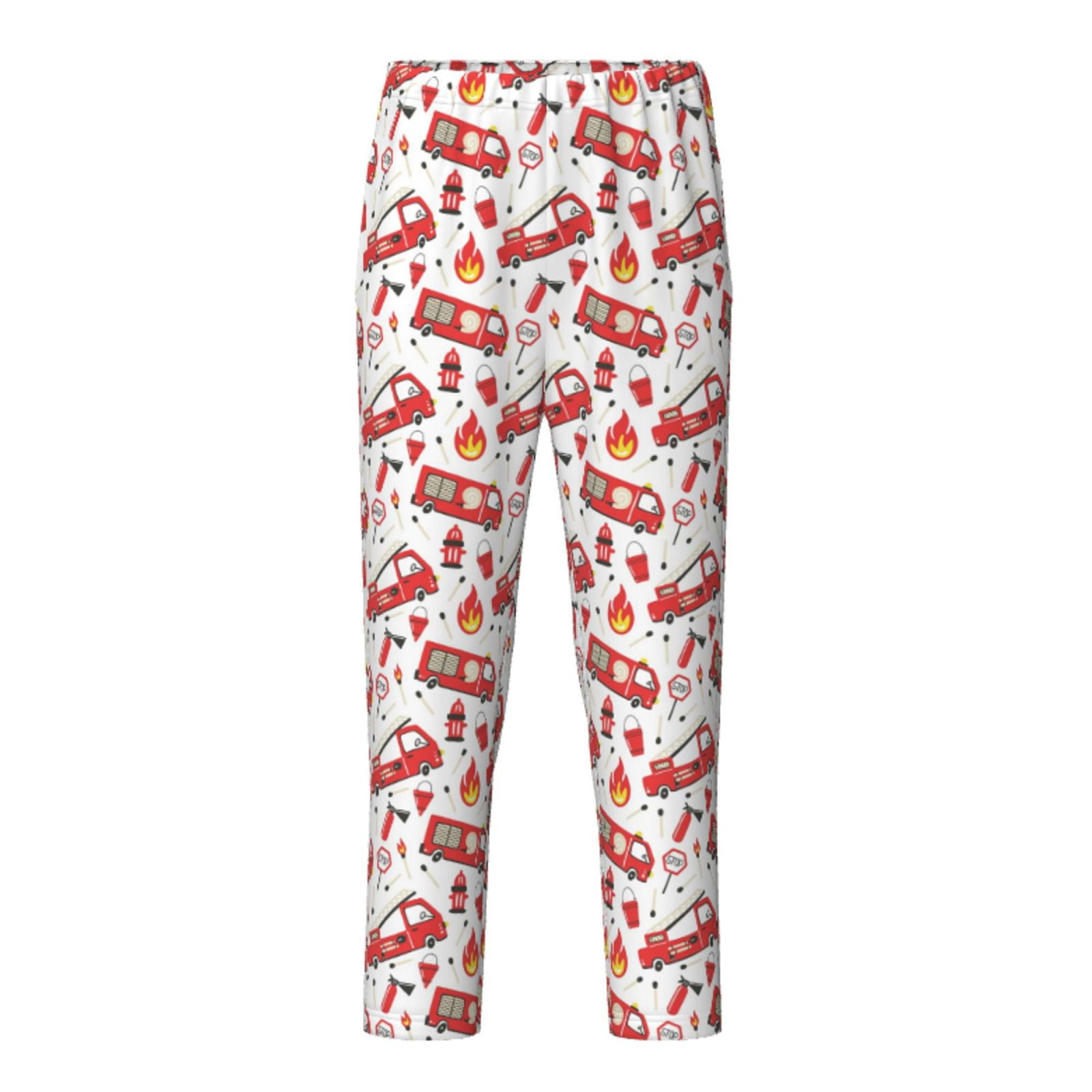 Zeuib Fire Truck Print Pajama Pants for Girls Boys,PJ Bottoms for Kids ...