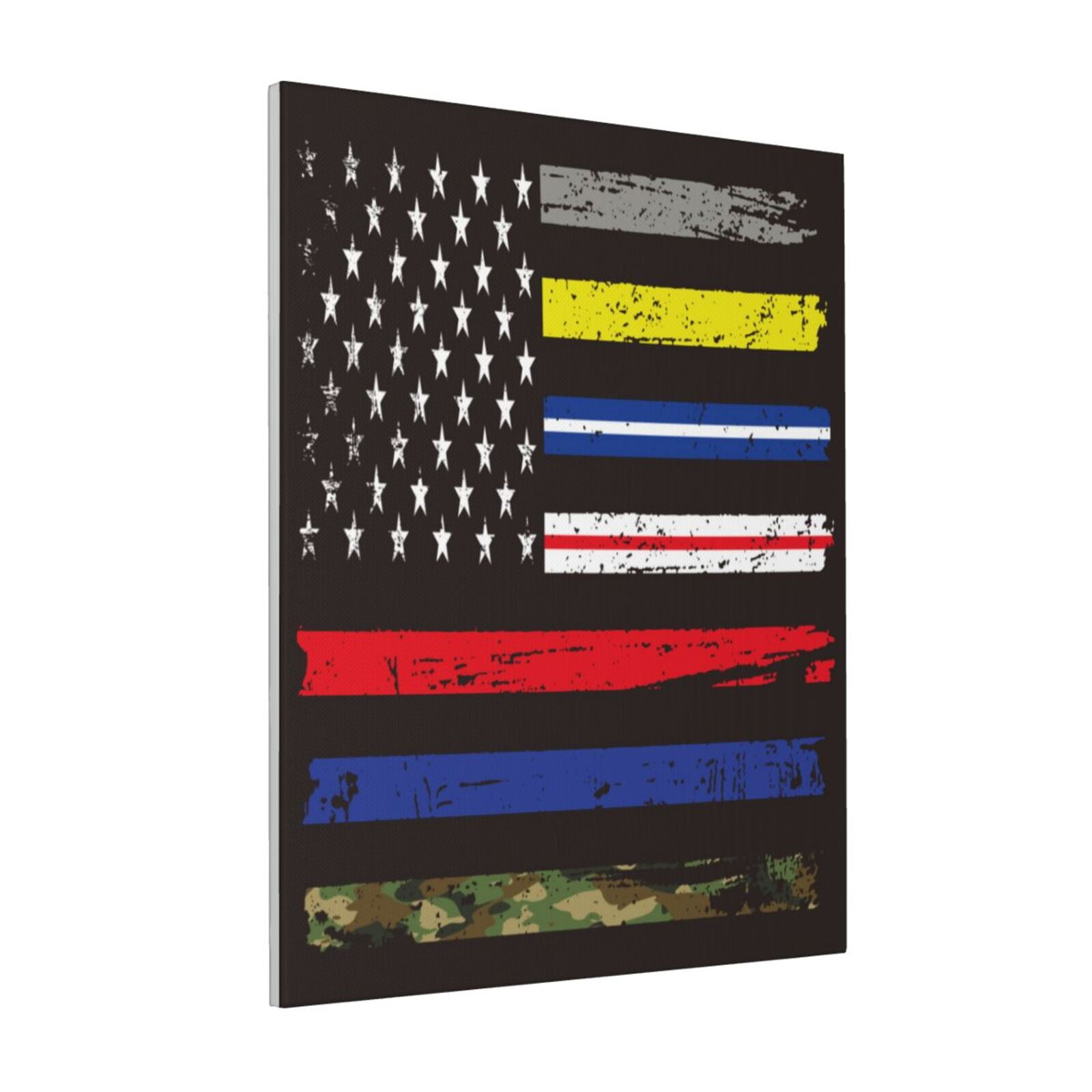 Zeuib First Responder American Flag Print Farmhouse Canvas Wall Art For ...