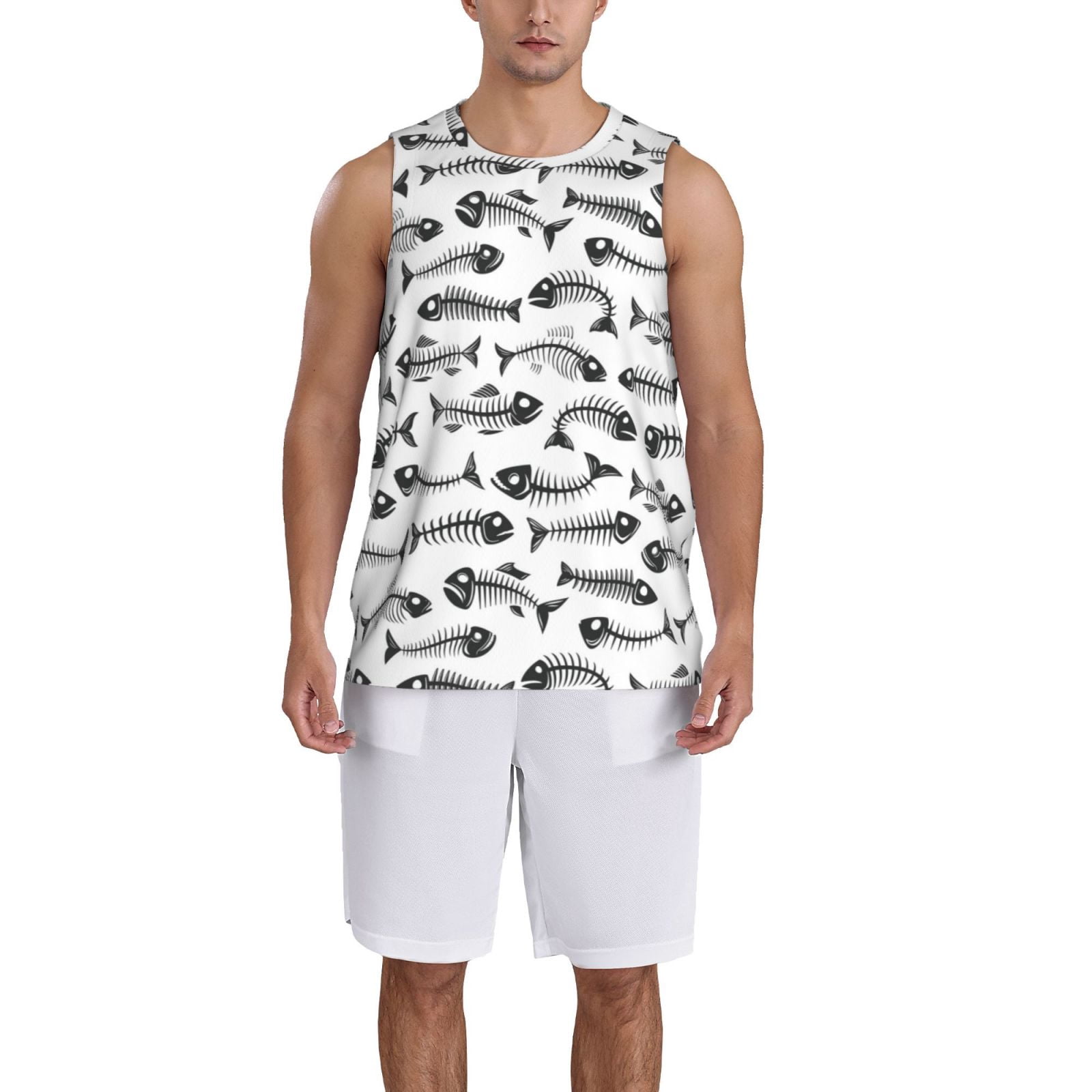 Zeuib Fish Bones Jersey Shirt for Men,Mesh Athletic Practice Sports ...